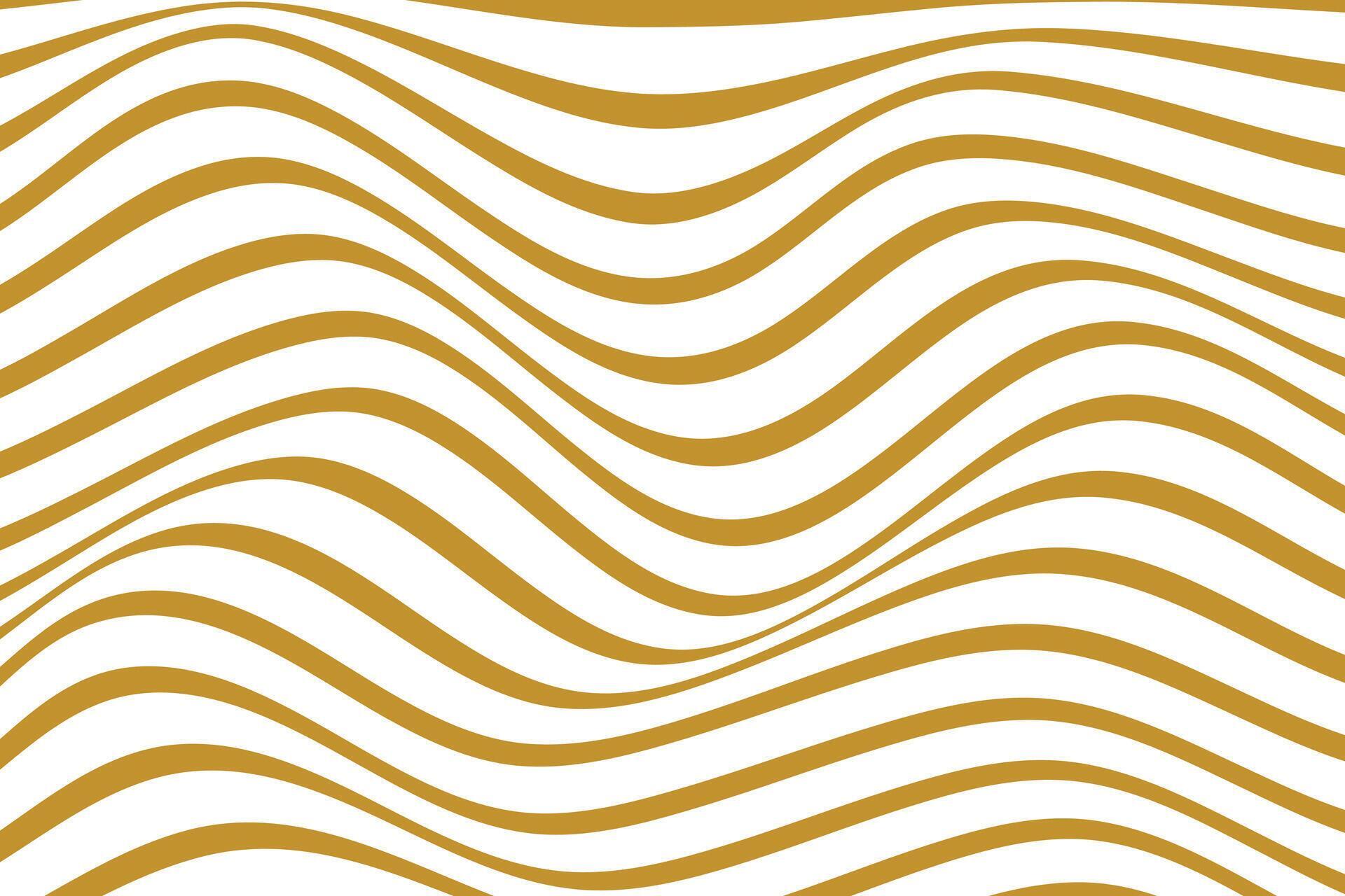 Simple Abstract Metal Gold Color Horizontal Line Wavy Pattern Yellow