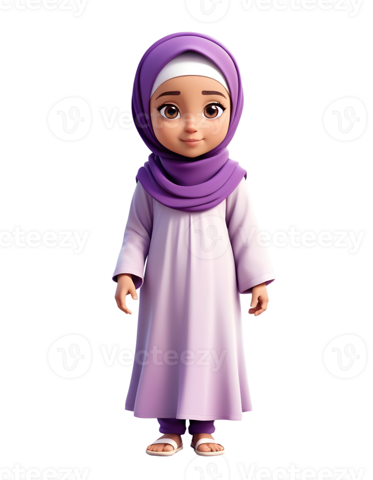 Muslim Hooded Girls 3d Character Design 45963029 Png