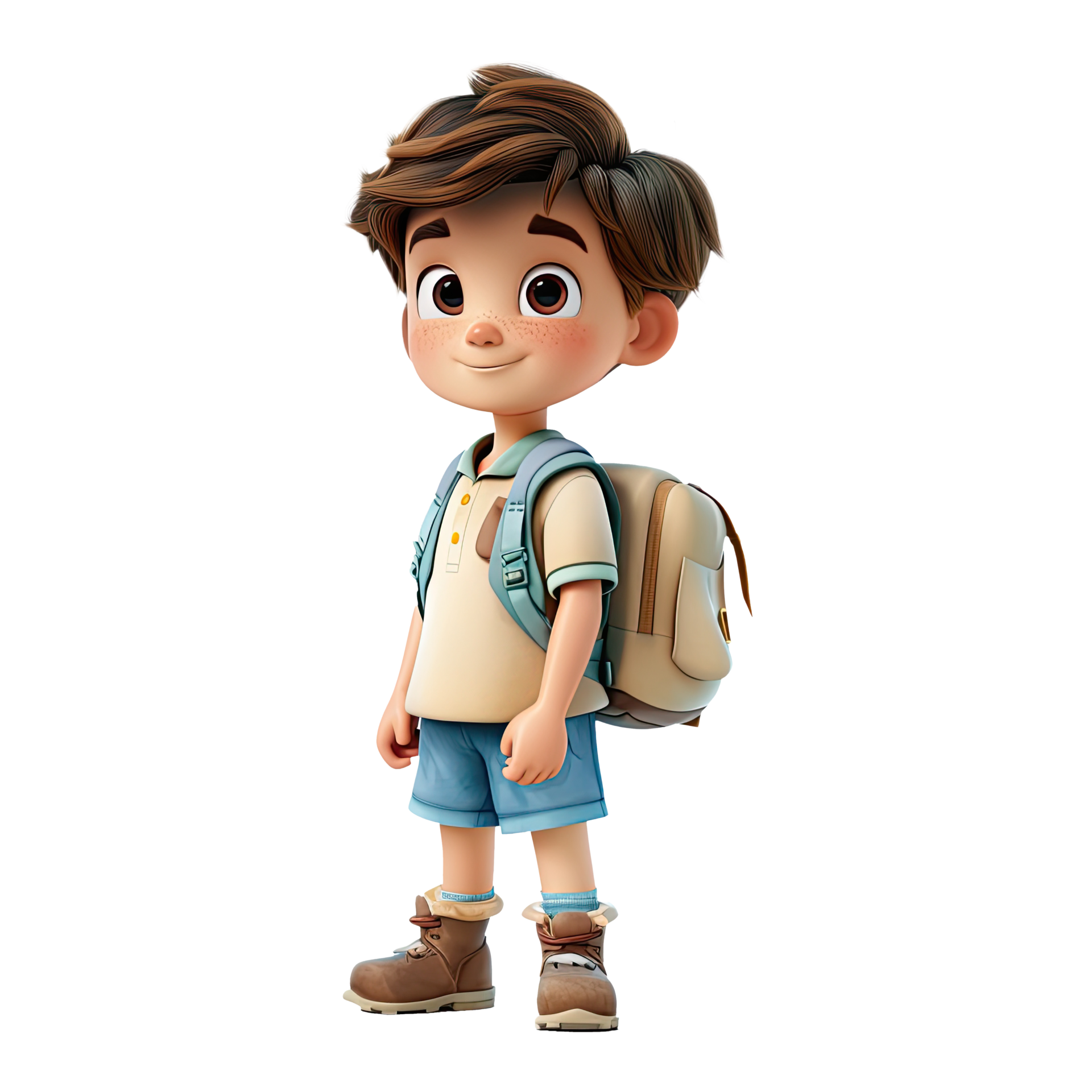 Cute cartoon boy student isolated on transparent background. 45963248 PNG