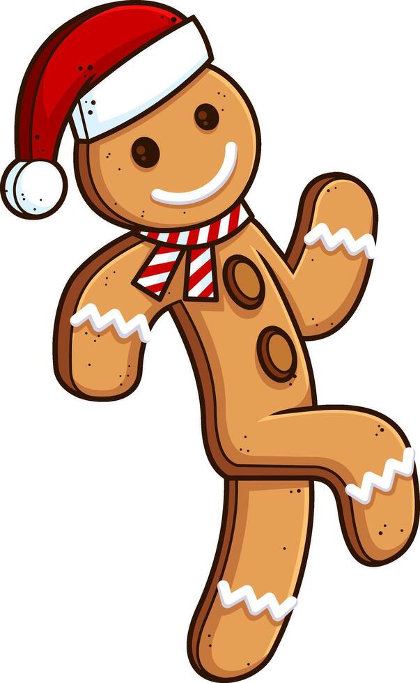 Christmas Gingerbread Man Cartoon Character Running 45964340 Vector Art ...