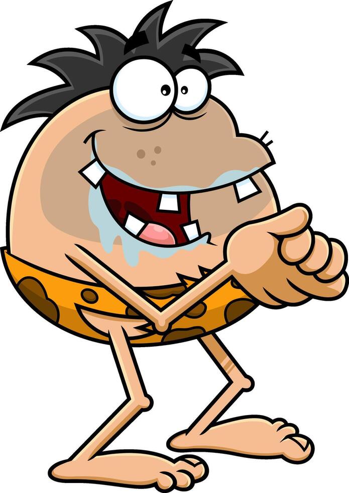 Happy Hungry Caveman Cartoon Character 45964353 Vector Art at Vecteezy