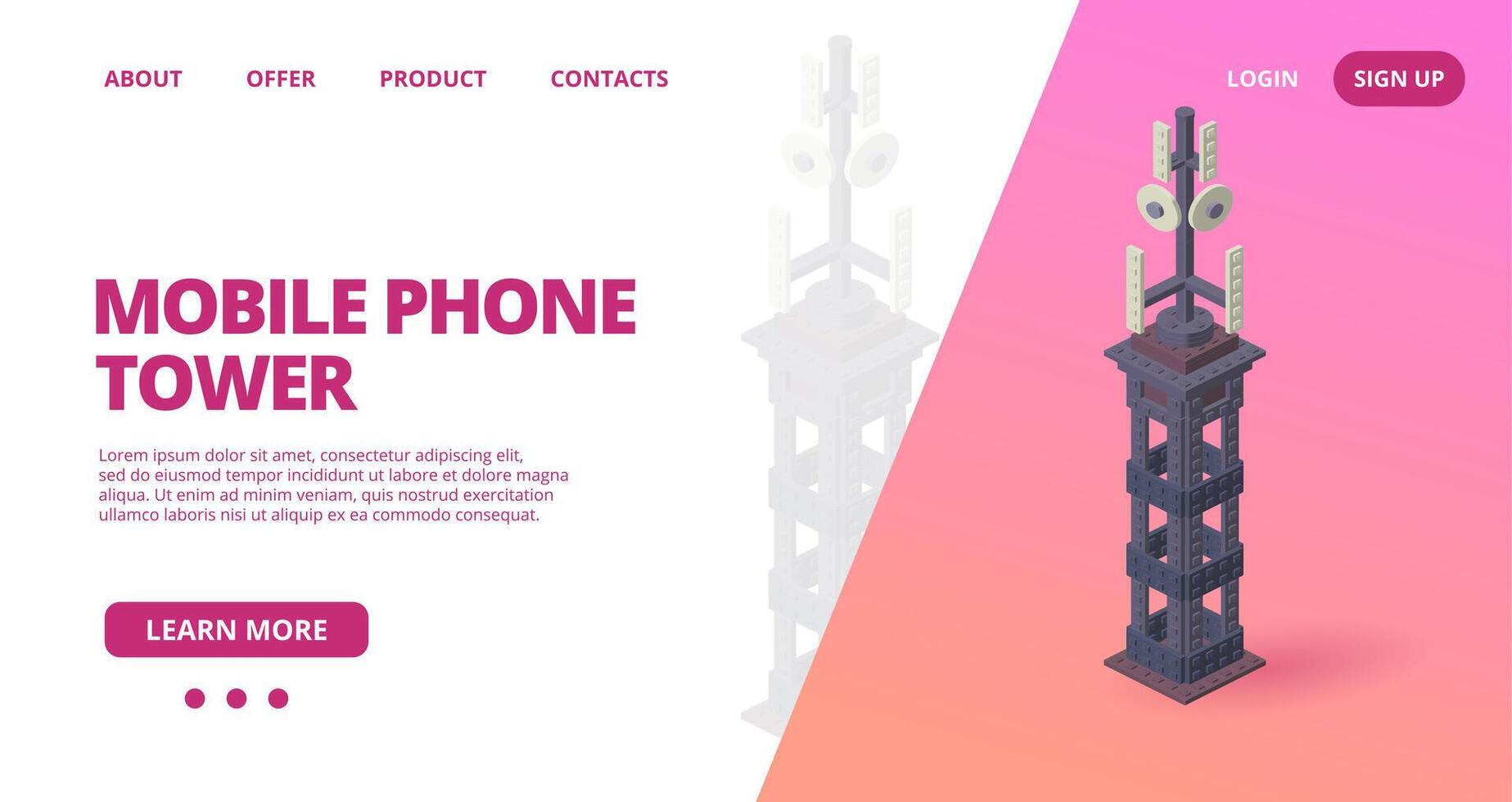 Web template with a mobile phone tower. 45965794 Vector Art at Vecteezy