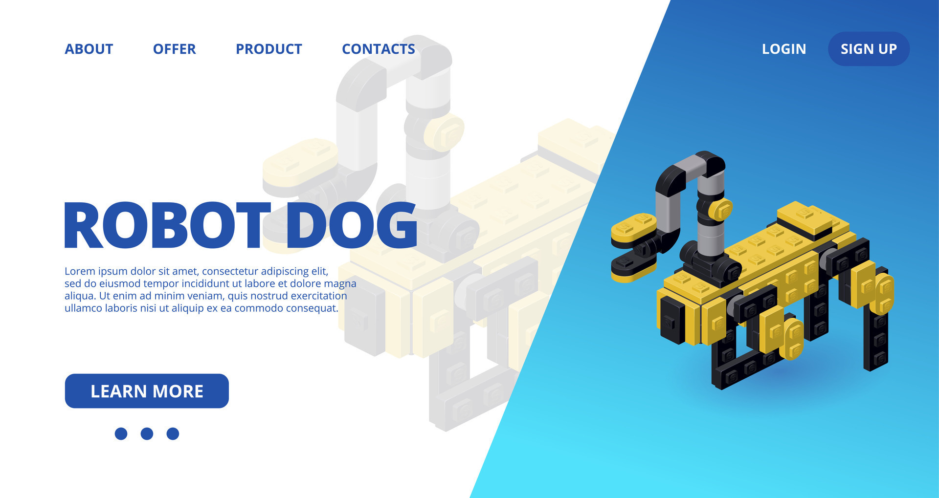 Web template with a robot dog. 45965801 Vector Art at Vecteezy
