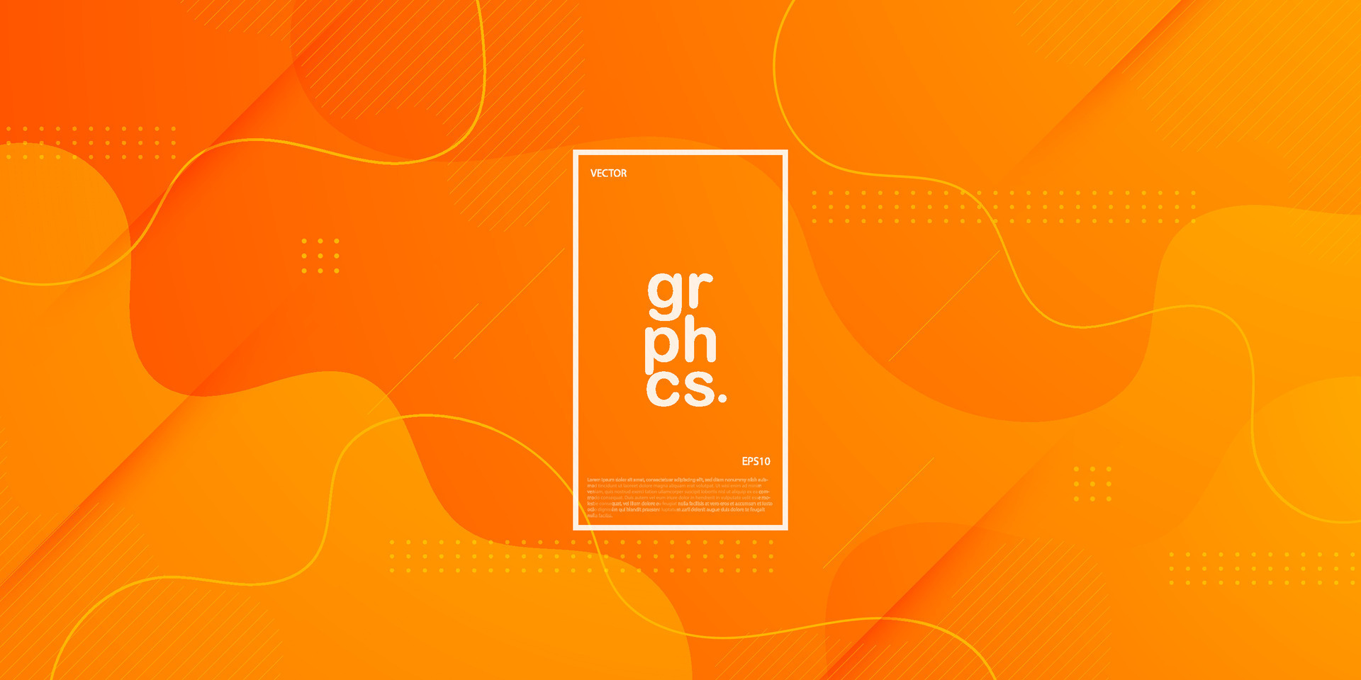 Abstract Colorful Orange Background With Wavy Fluid Shapes With Simple Pattern Bright Orange