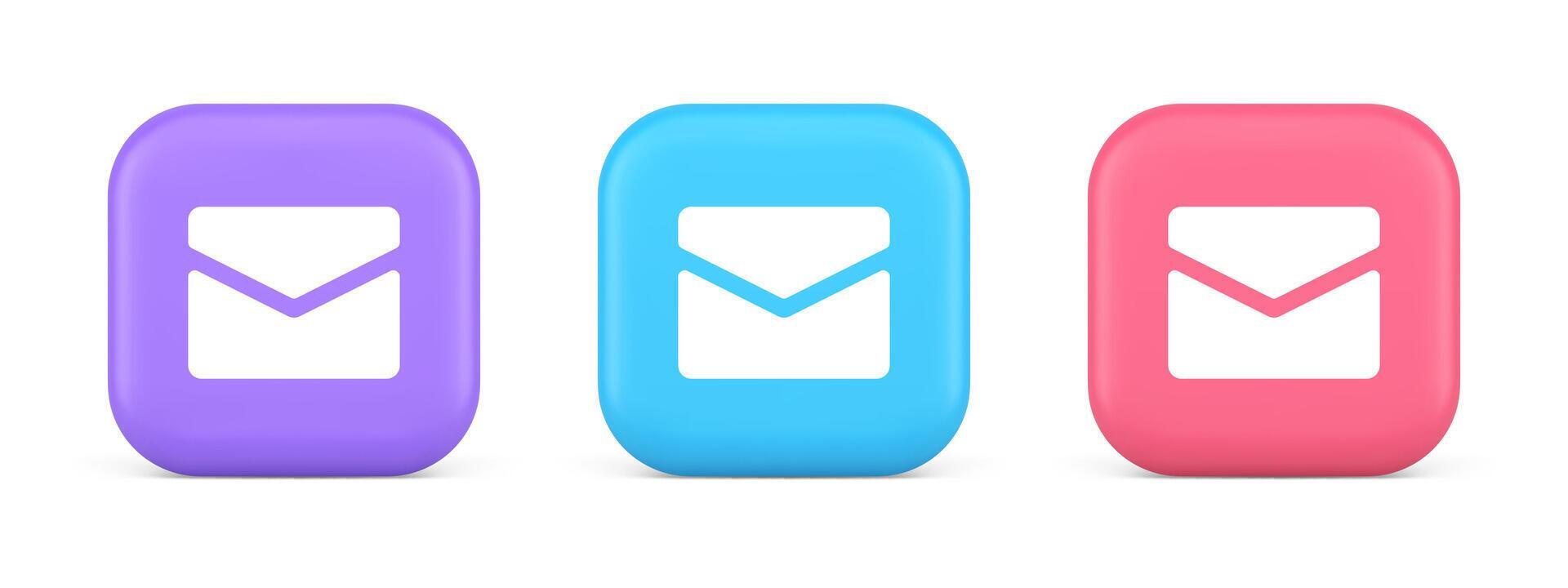 Newsletter inbox chat message button remotely communication digital notification 3d icon ...