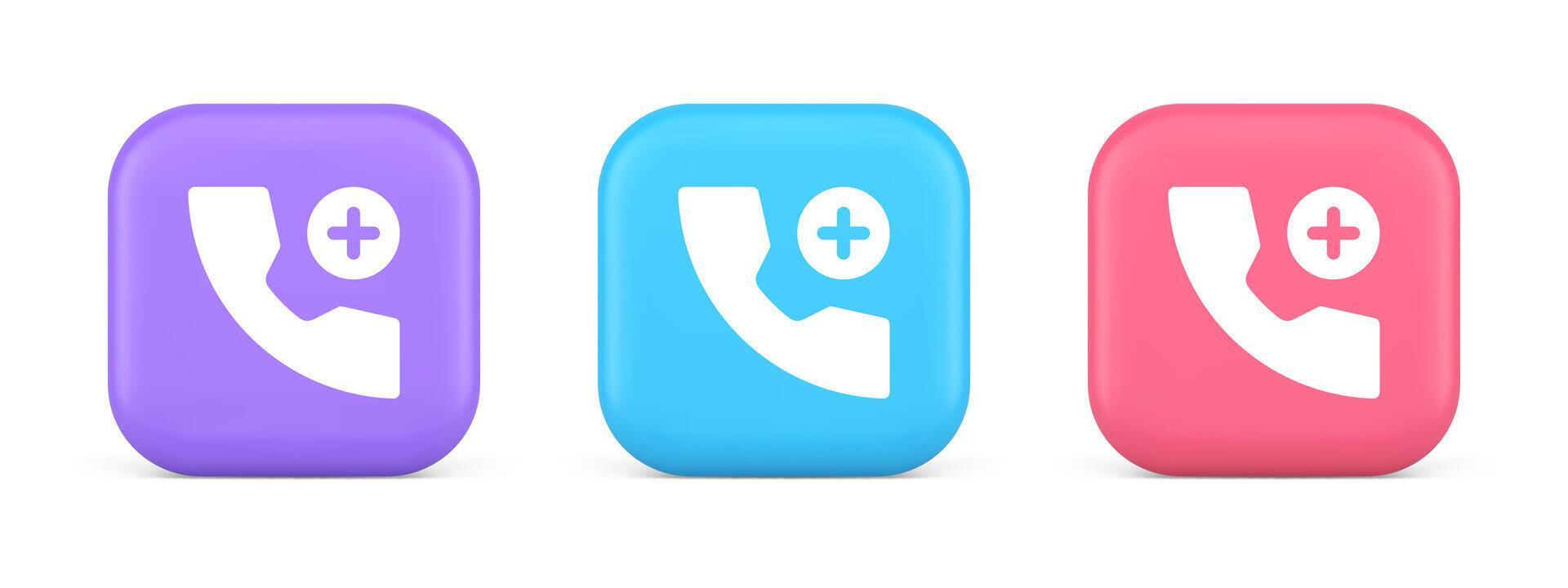 Phone Call Add Contact Communication Button Voice Conversation Web Interface App 3d Icon