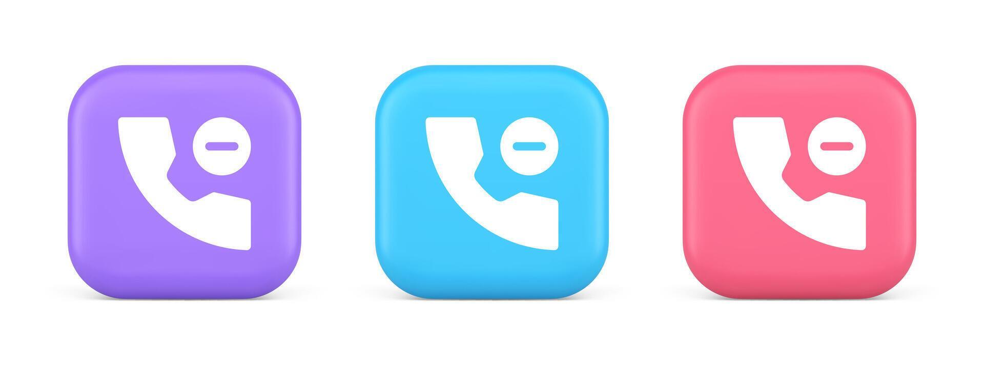 Phone Call Delete Contact Communication Button Voice Conversation Web Interface App 3d Icon