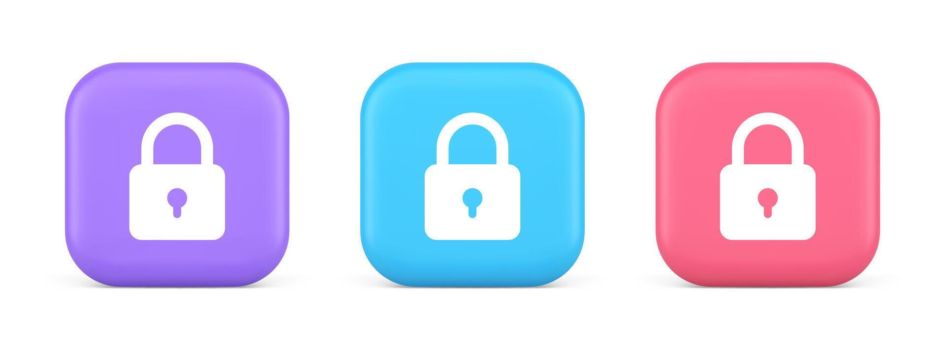 Padlock Locking Web Access Button Password Security Protection Safe