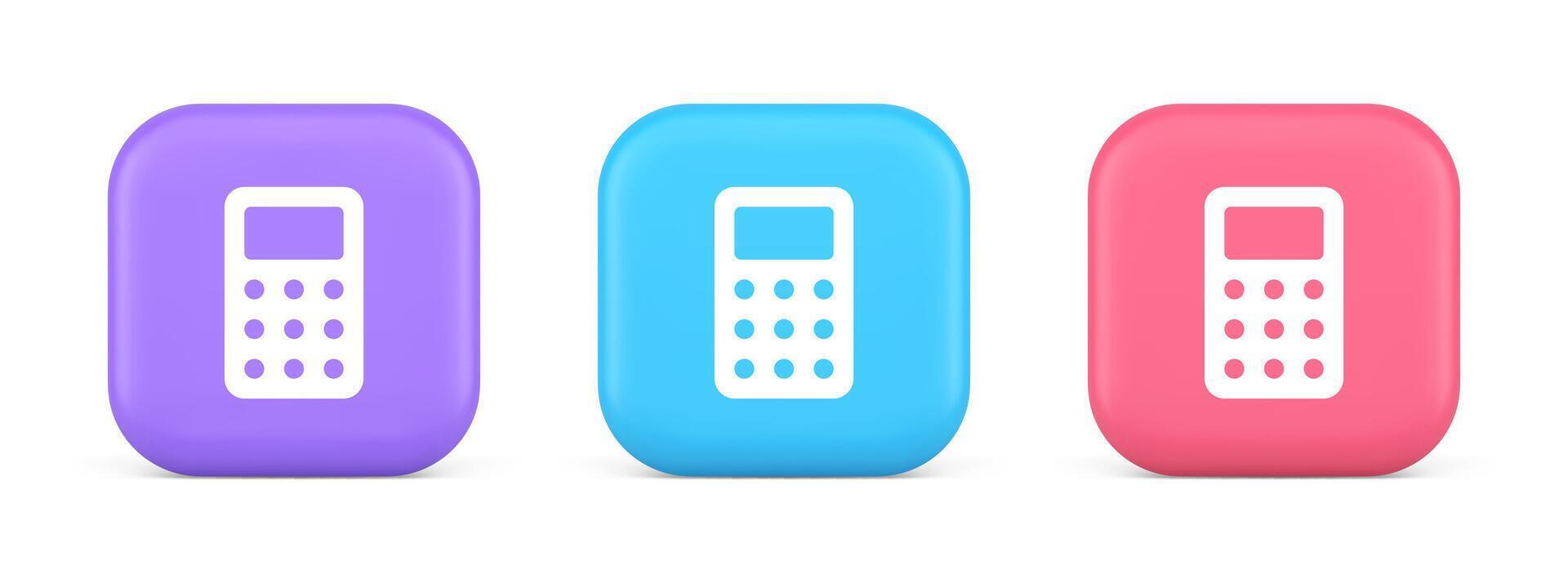 Calculator button mathematical number counting web application design 3d realistic icon 45976356 ...