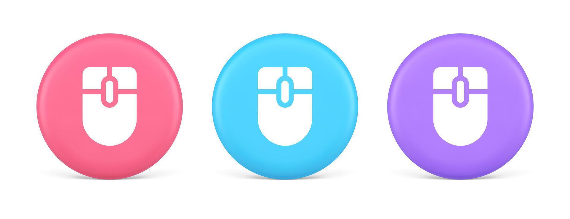 Mouse Computer Scrolling Device Cursor Button Click Control Cyberspace Interface 3d Circle Icon
