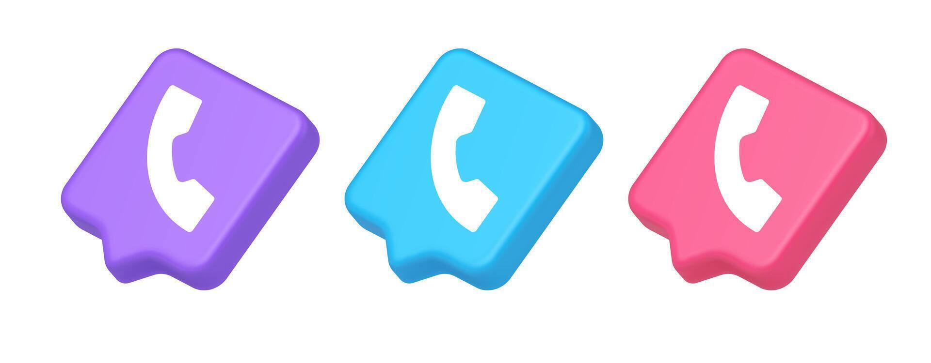 Helpline hotline call center phone handset squared button 3d realistic ... Helpline hotline call center phone handset squared button 3d realistic ...