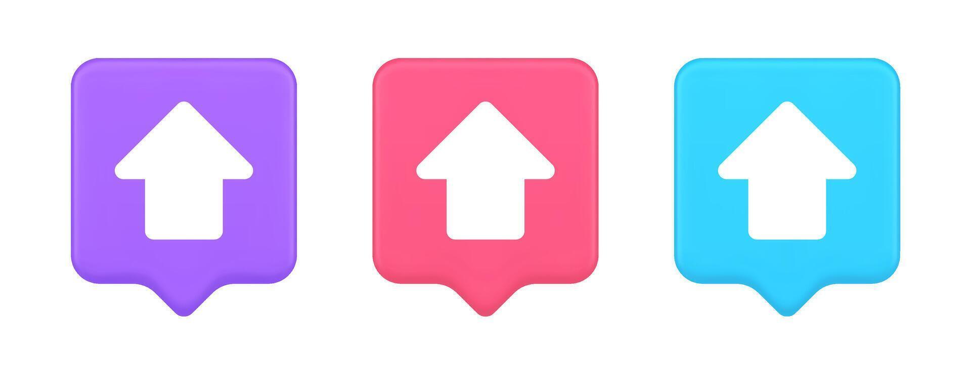Arrow Up Button Directional Pointer Cyberspace Cursor 3d Realistic