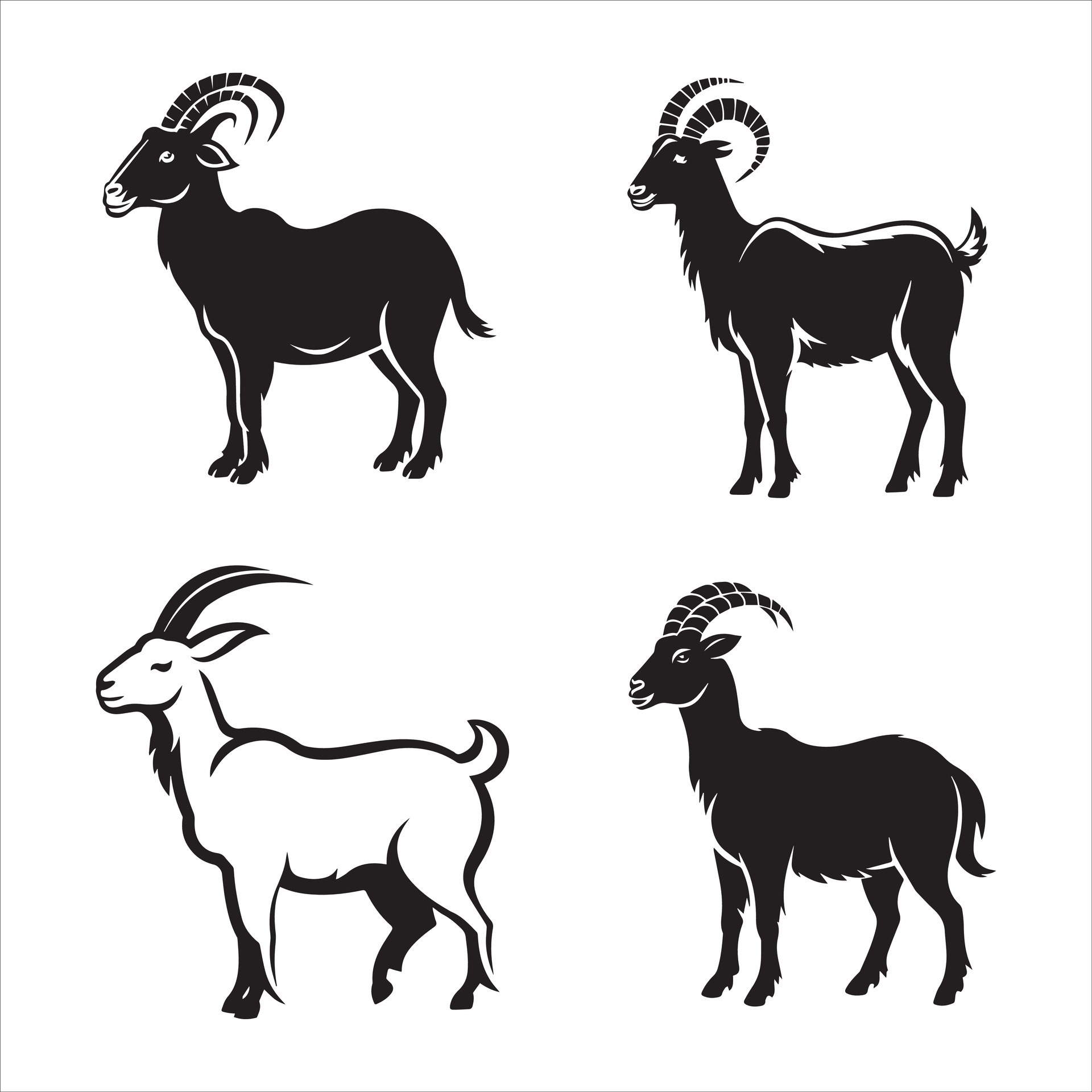 goat silhouette icon graphic logo design 45984360 Vector Art at Vecteezy