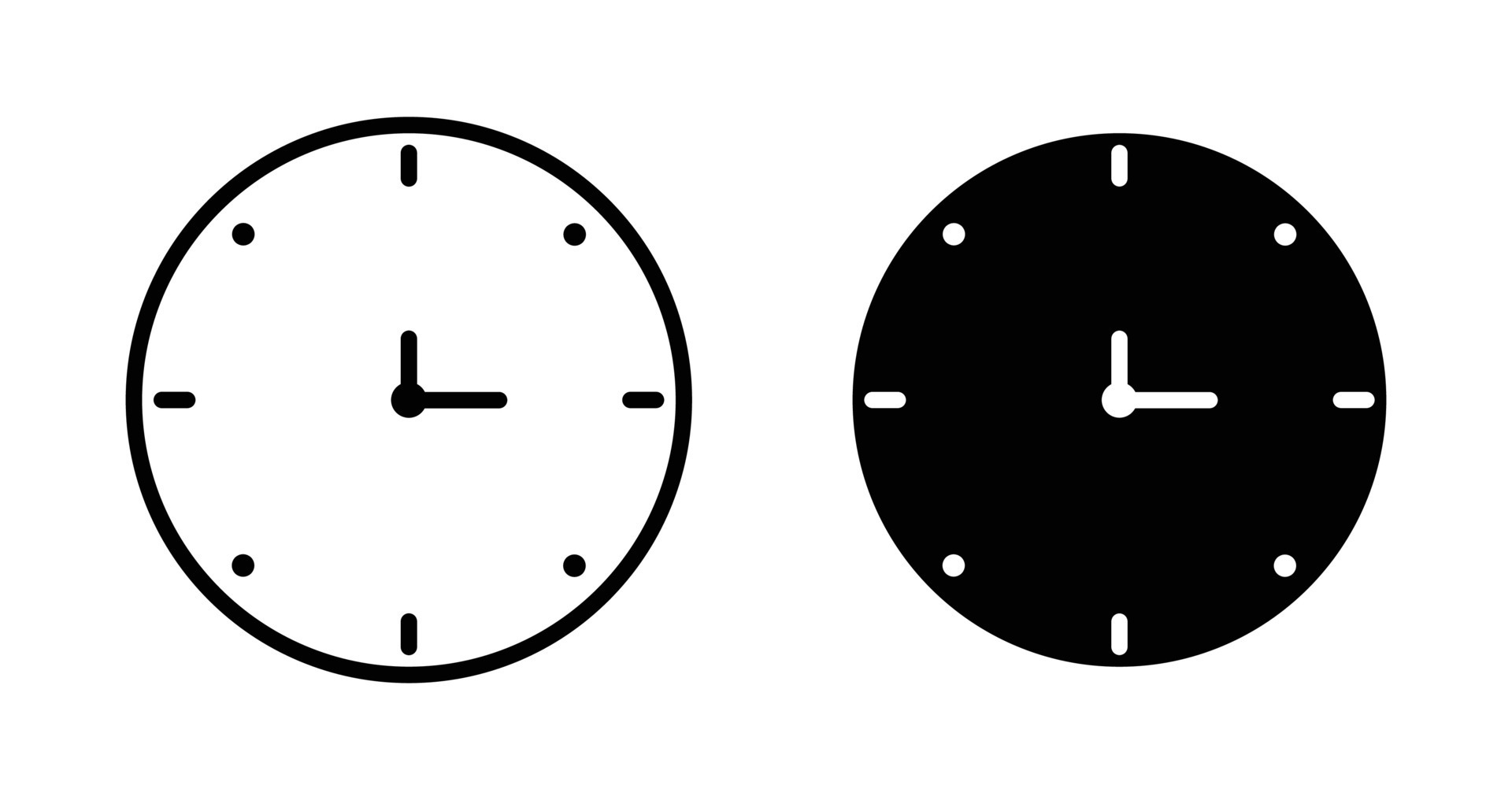 Clock two icon 45986032 Vector Art at Vecteezy