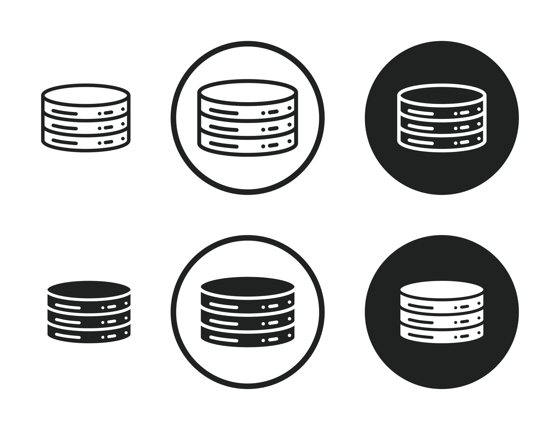 Database Icon Set 45986488 Vector Art At Vecteezy