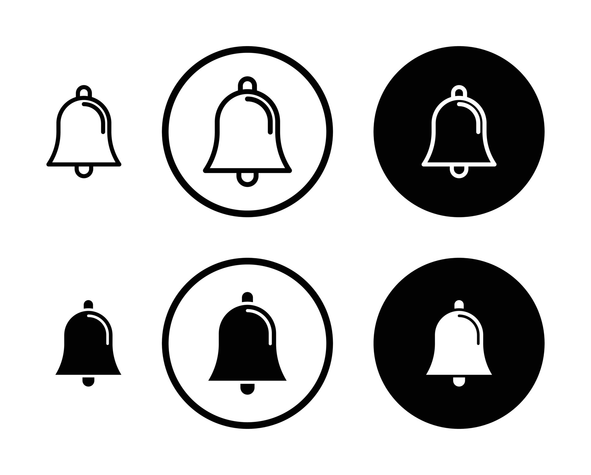 Bell icon set. 45986606 Vector Art at Vecteezy