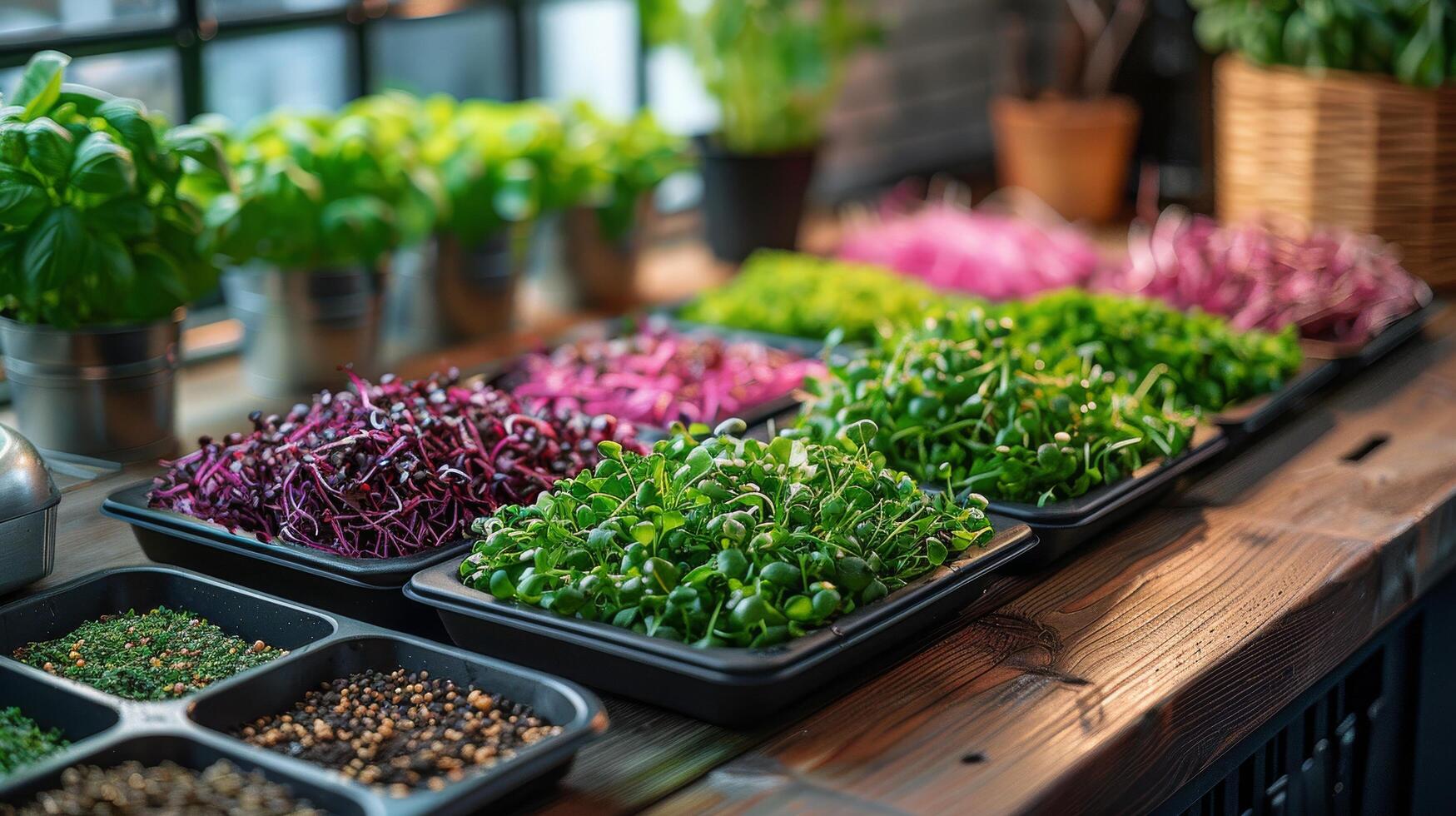 Array of Plants in Tray 45987847 Stock Photo at Vecteezy