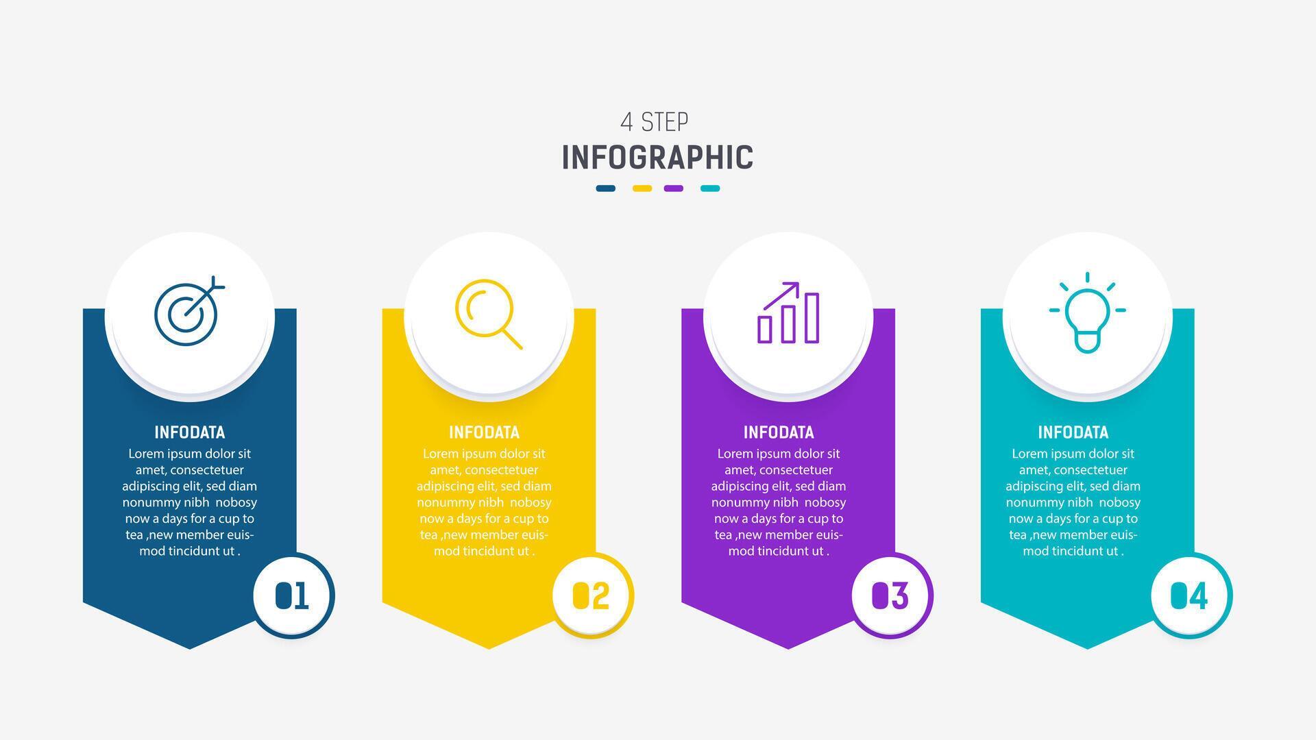 Three Step Infographic label design template with line icons. process ...