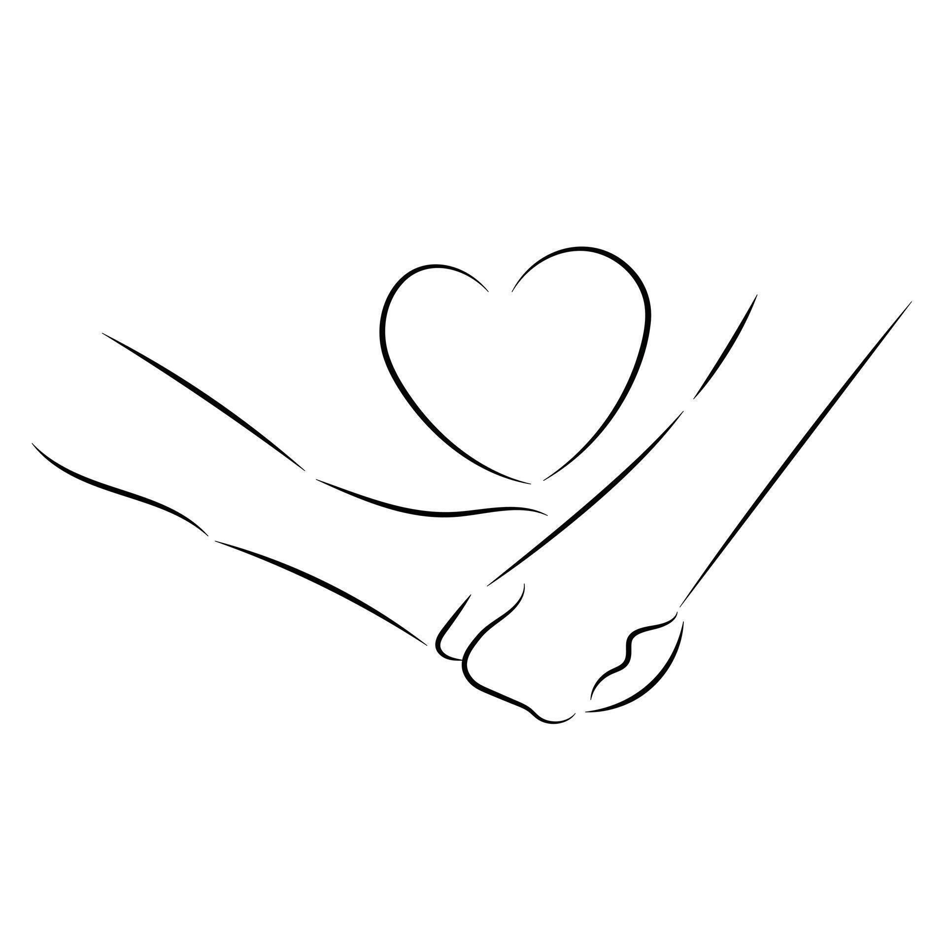 Sketch Minimal Hold Hand Drawing Line Art Couple In Love Drawn Hand Hold Line Love Concept With