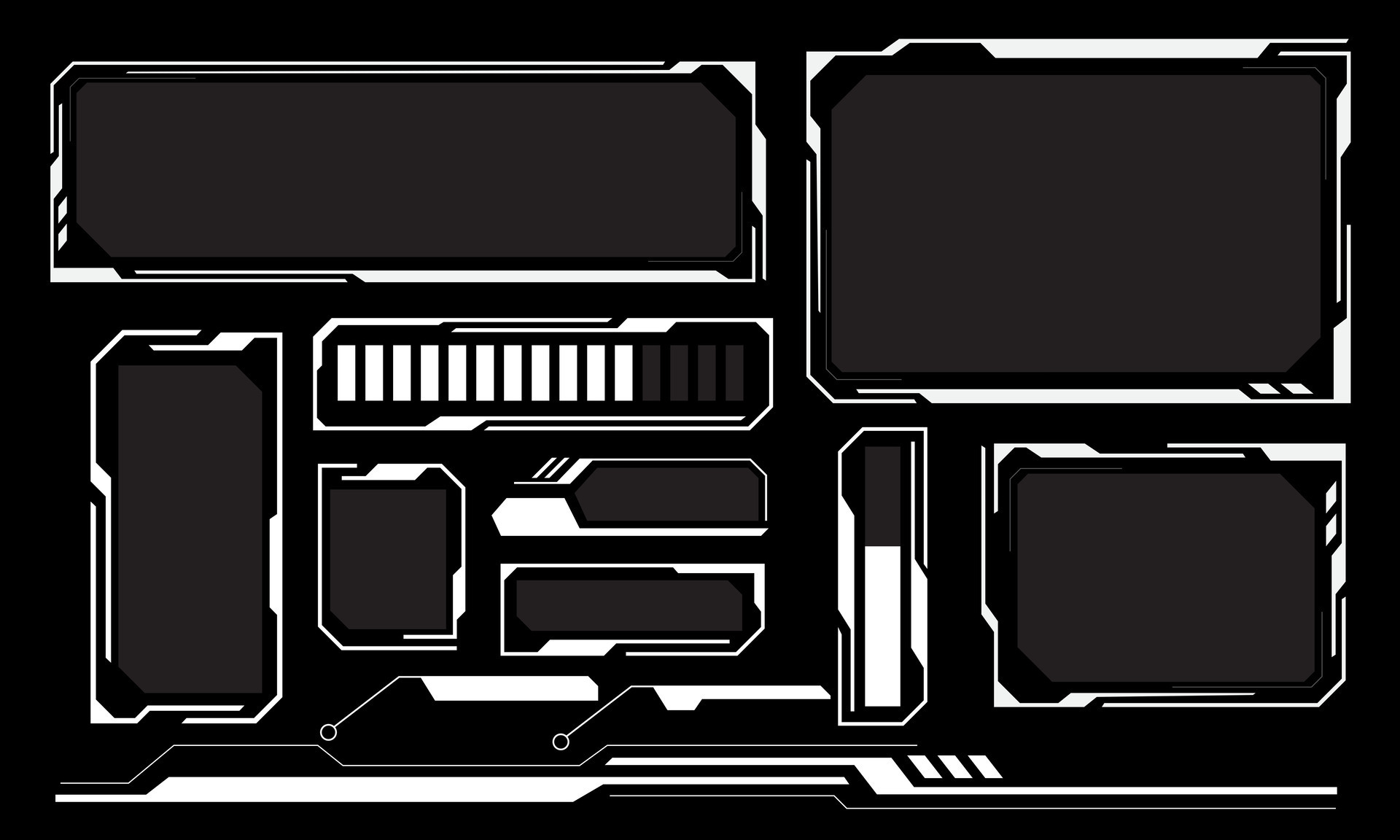 Hud frames white grey user interface elements design modern technology ... Hud frames white grey user interface elements design modern technology ...