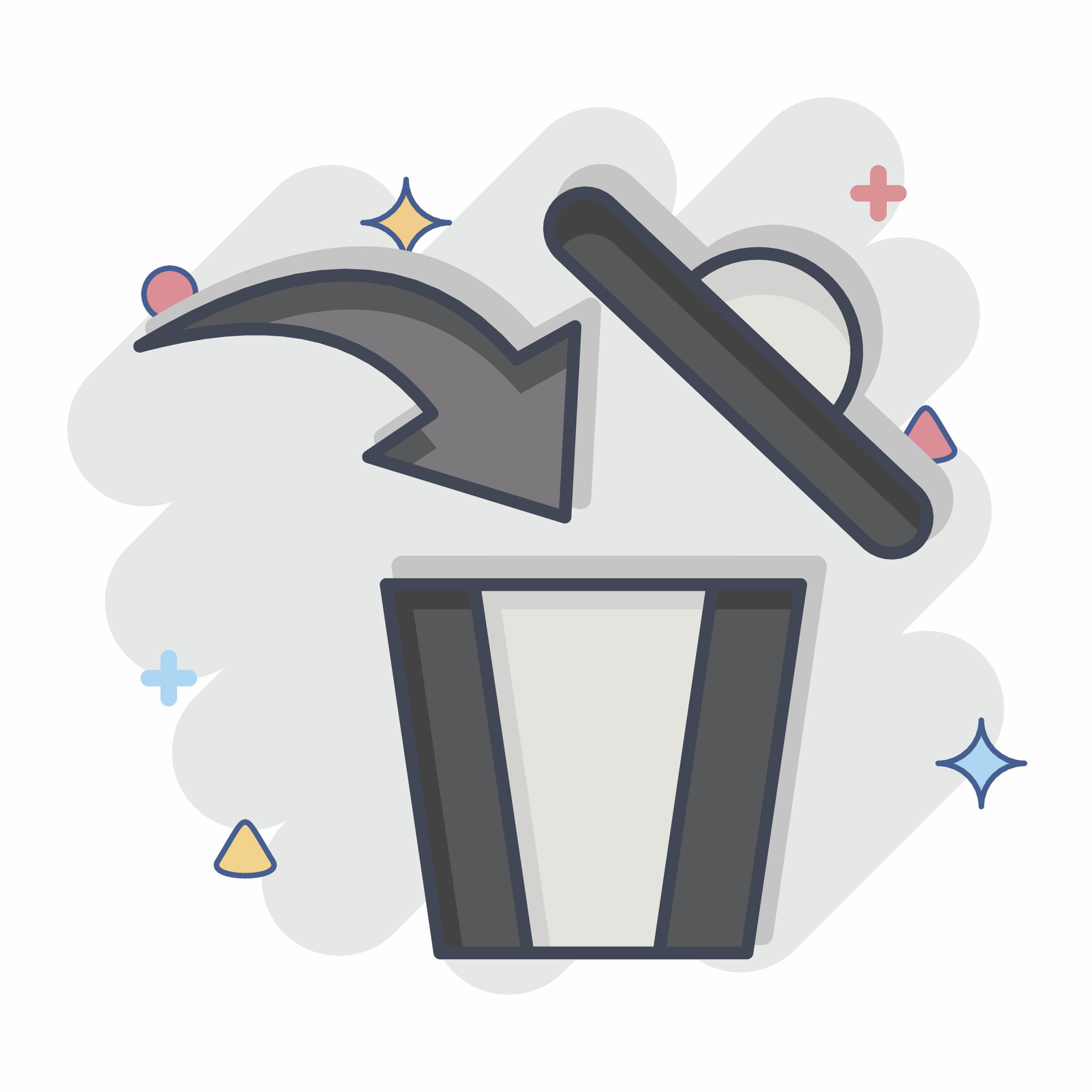 Icon Dispose. related to Delete symbol. comic style. simple design ... Icon Dispose. related to Delete symbol. comic style. simple design ...