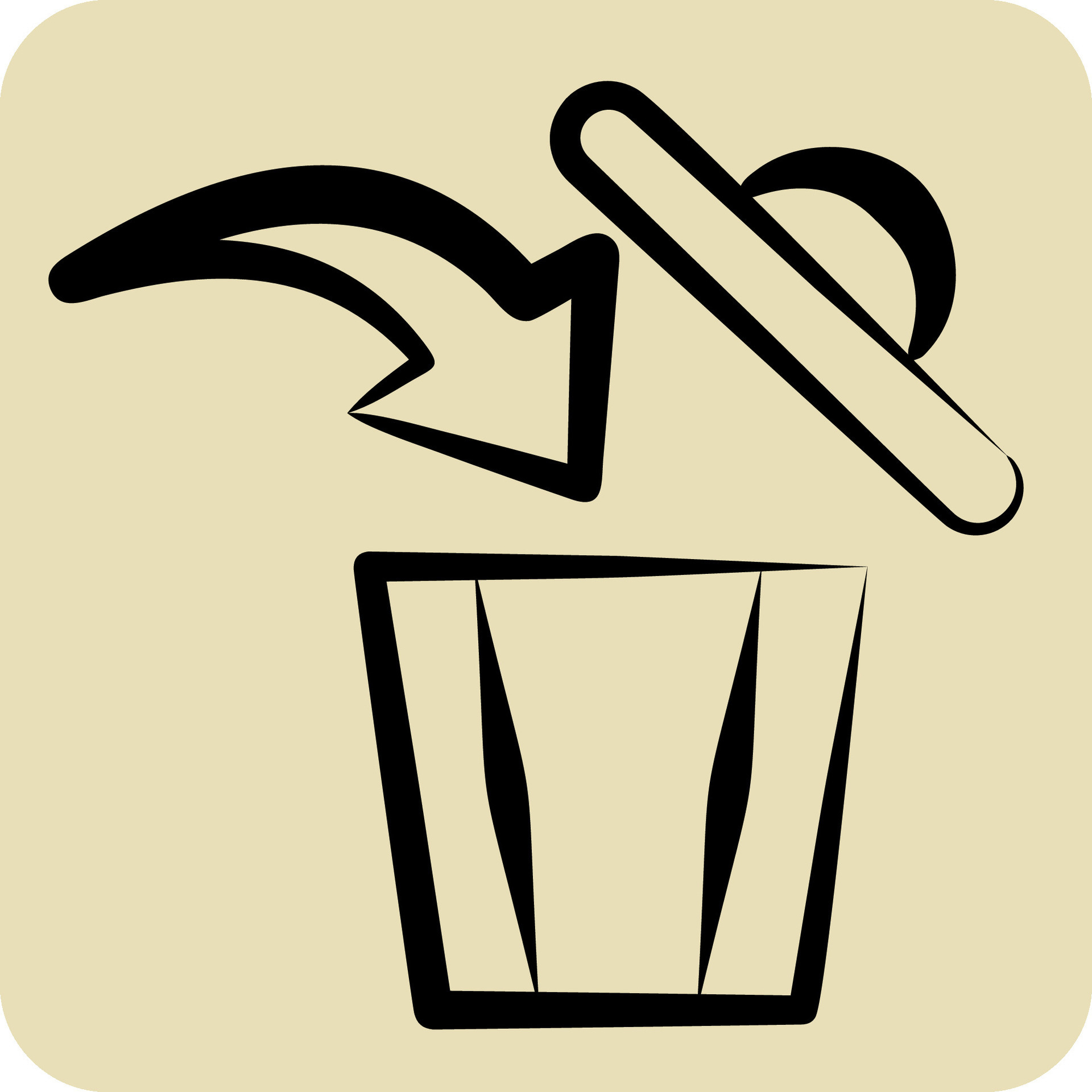 Icon Dispose. related to Delete symbol. hand drawn style. simple design ... Icon Dispose. related to Delete symbol. hand drawn style. simple design ...