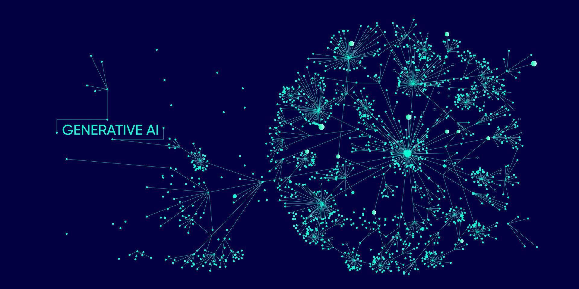 Illustration Of Abstract Stream Information With Cyan Line And Dot Big