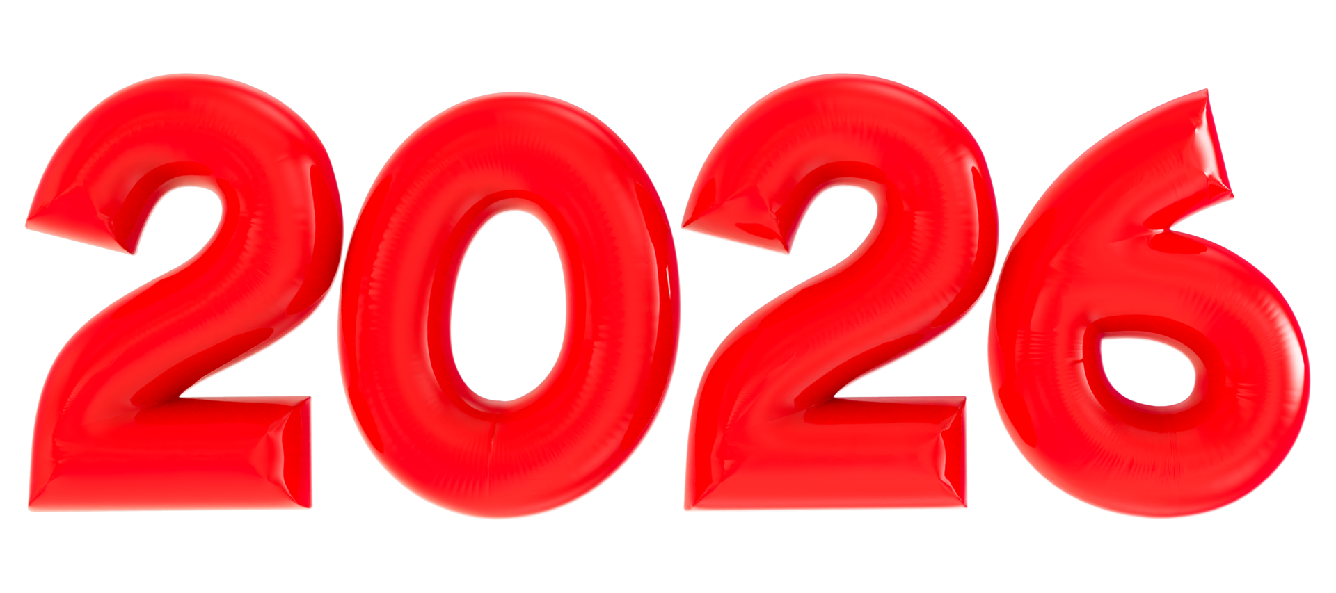 2026 Number Red 3D Rendering 45996613 PNG