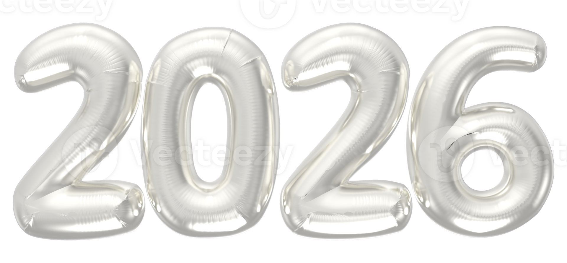 Number 2026 Silver 3D Render 45996627 PNG