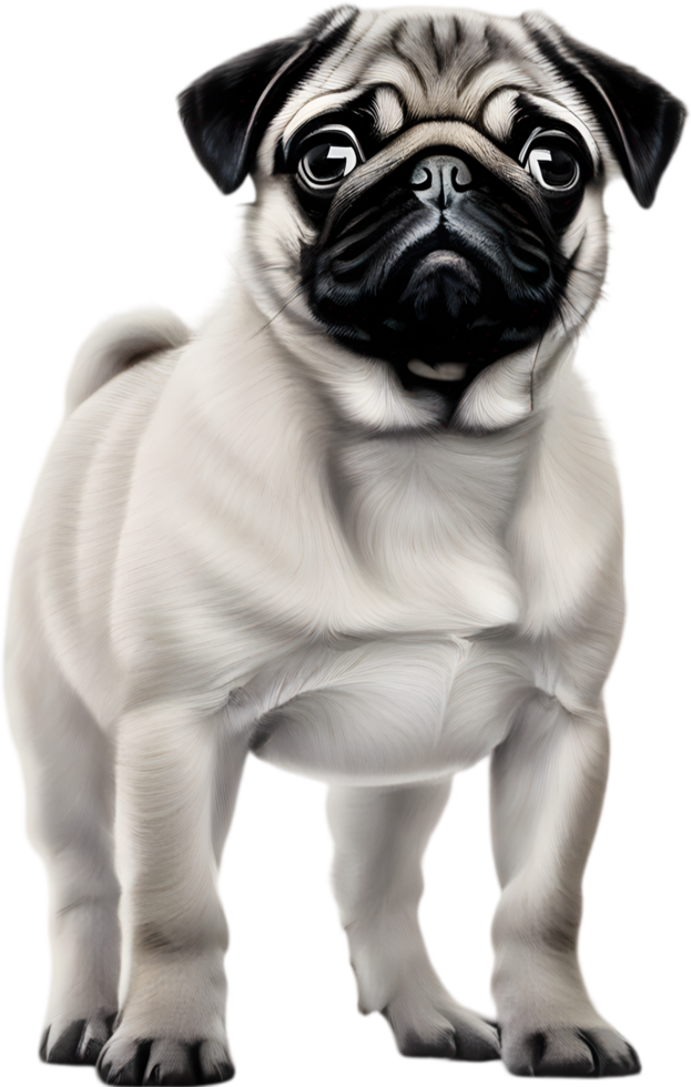 Close up captures Pugs distinctive wrinkled, expressive face. AI ... Close up captures Pugs distinctive wrinkled, expressive face. AI ...