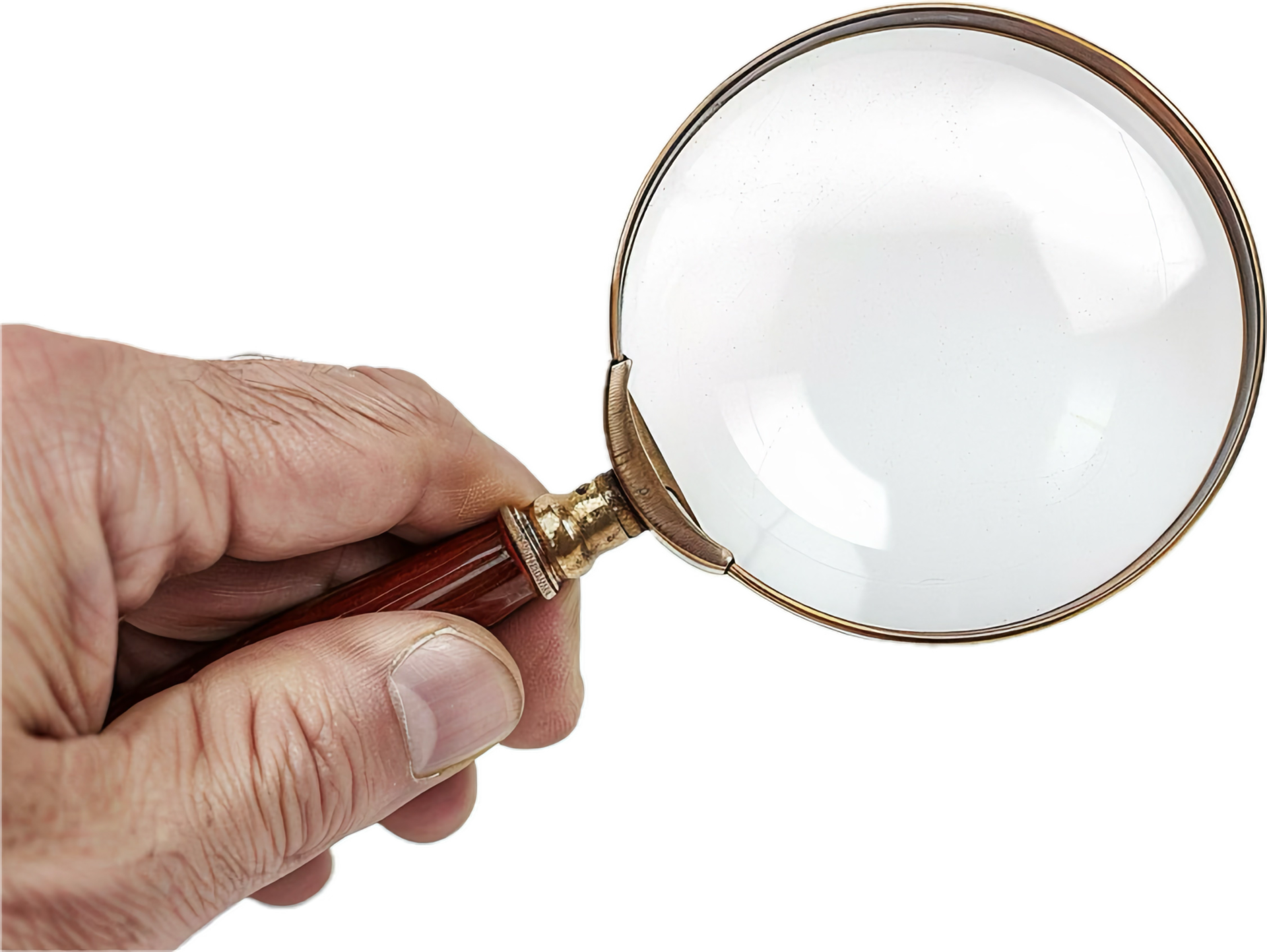 Hand Holding Magnifying Glass Close Up 46004468 Png