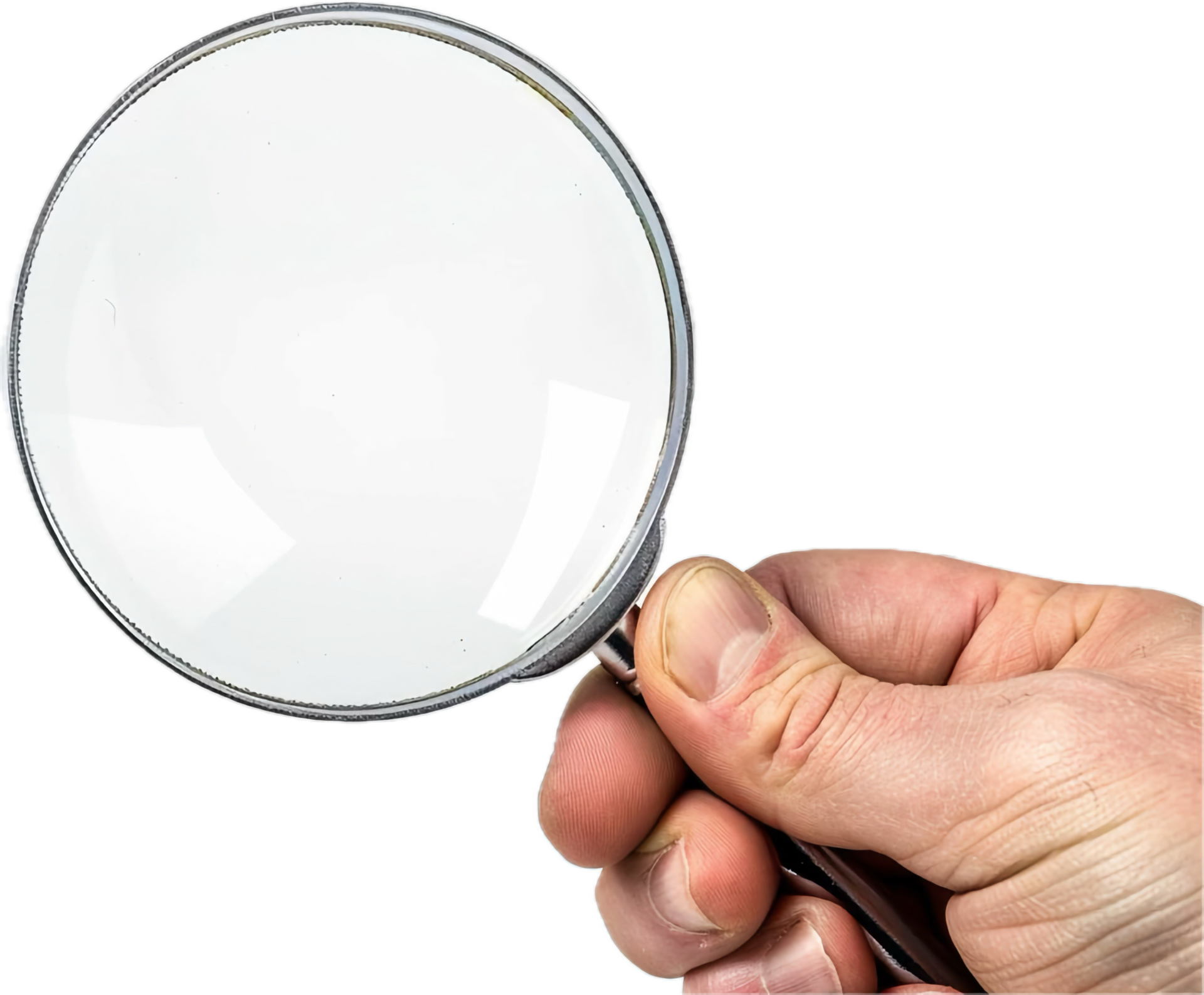 Hand Holding Magnifying Glass Close Up 46004479 Png