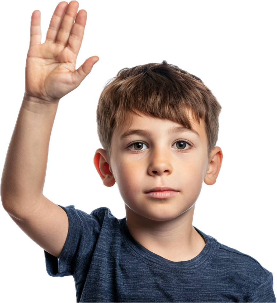 Young boy raising hand in classroom. 46004508 PNG Young boy raising hand in classroom. 46004508 PNG