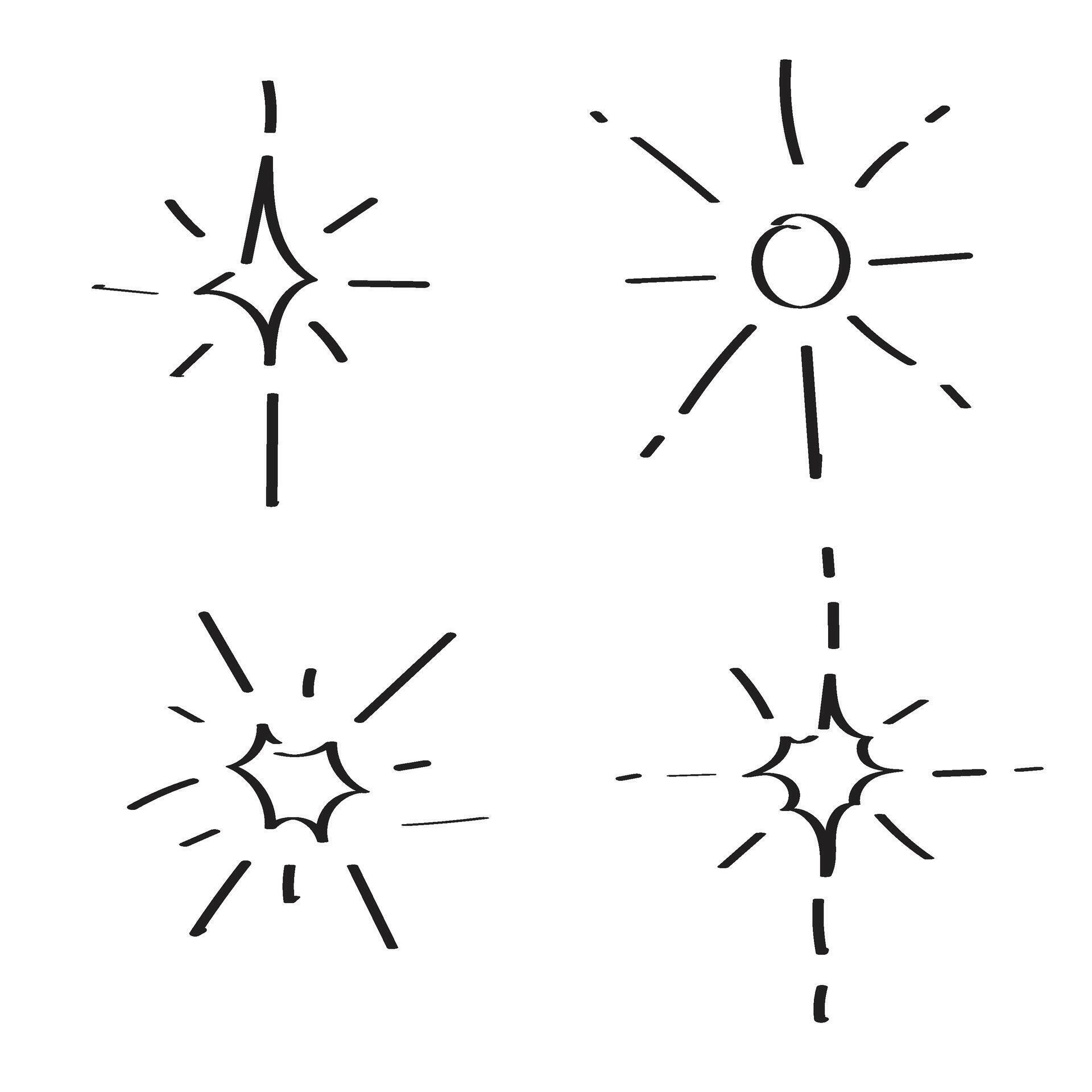 Doodle star set. Hand drawn stars and sparkles symbols 46007278 Vector Art at Vecteezy