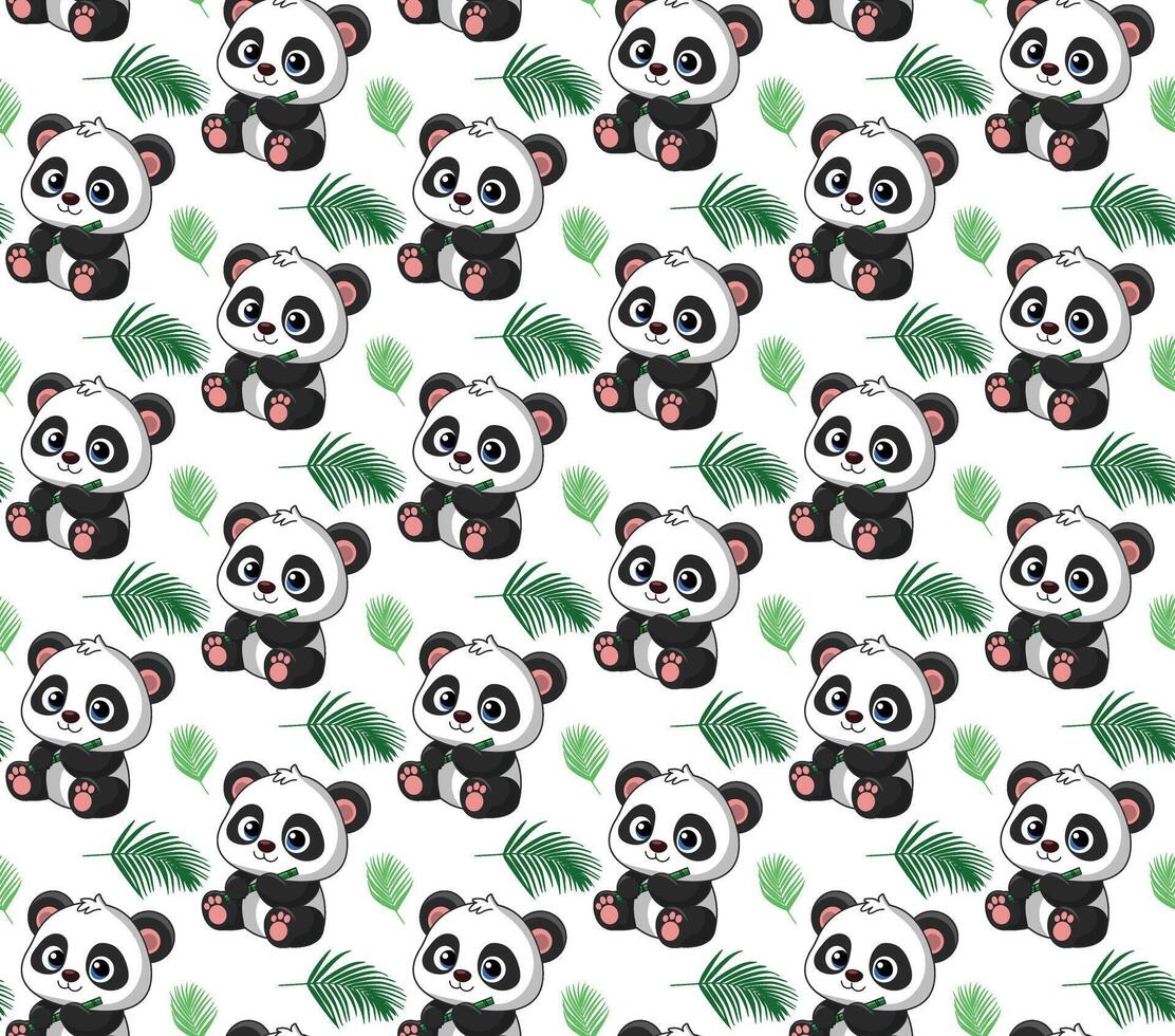 cute panda pattern 46007285 Vector Art at Vecteezy