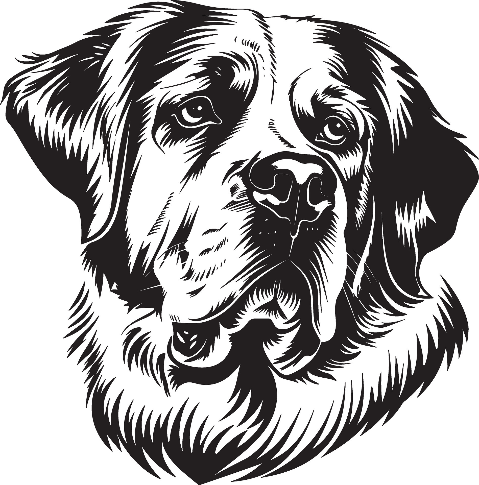 St. Bernard dog clipart, St. Bernard black 46010689 Vector Art at Vecteezy
