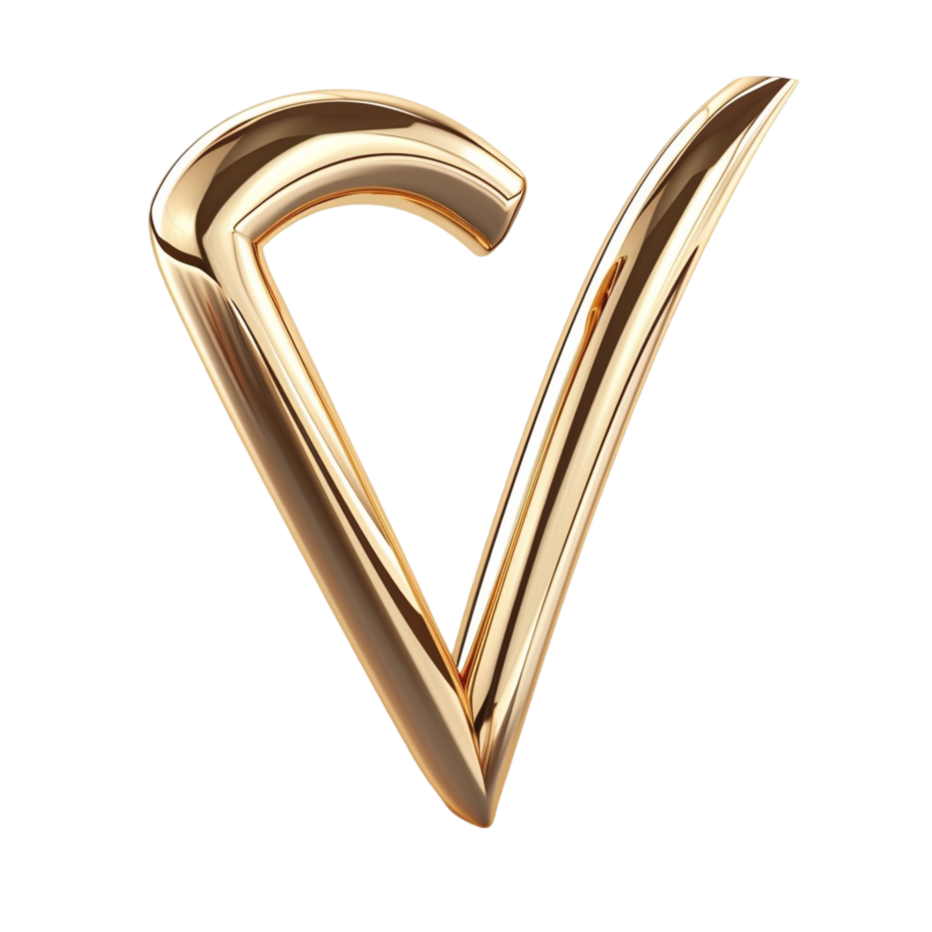 A gold letter v on a transparent background 46011670 PNG
