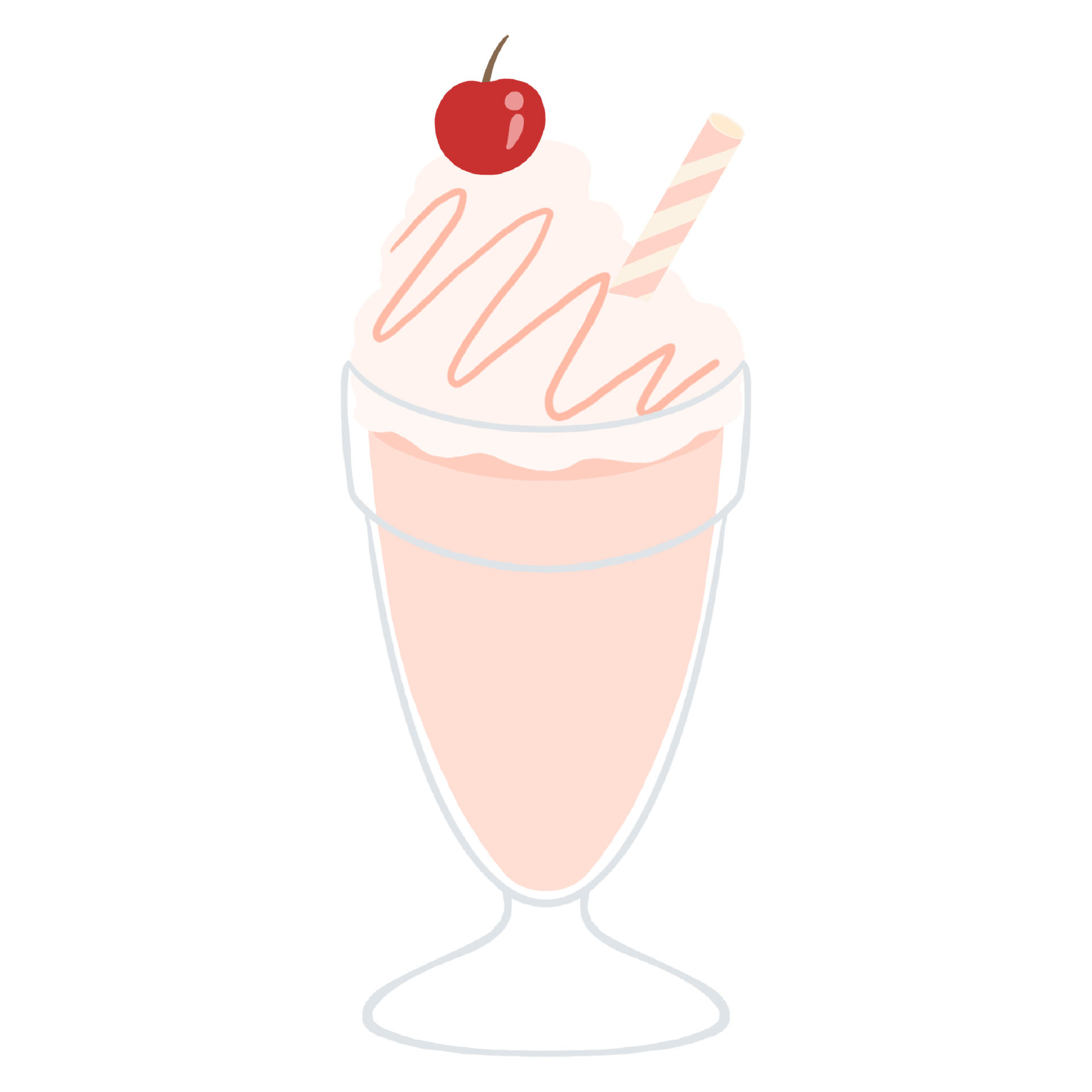 Milkshake With Whipped Cream Strawberries And A Cherry On Top 46013911 Png