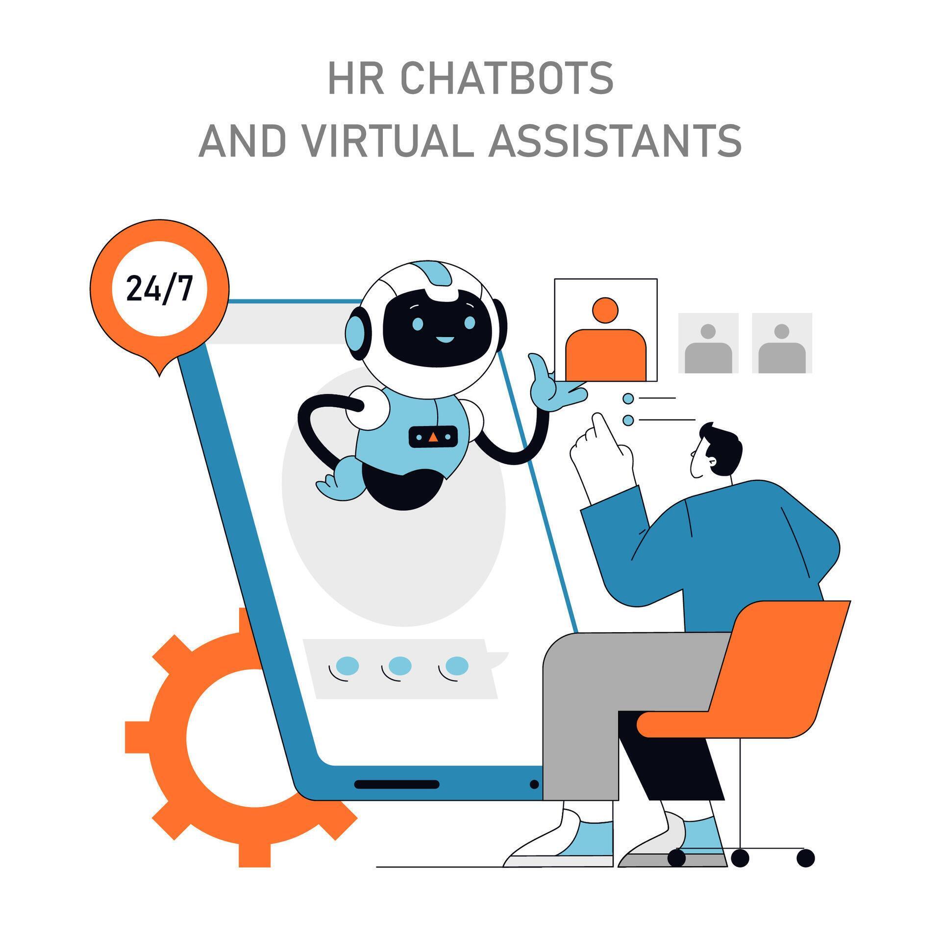 HR Chatbots and Virtual Assistants concept illustration 46018793 Vector ... HR Chatbots and Virtual Assistants concept illustration 46018793 Vector ...