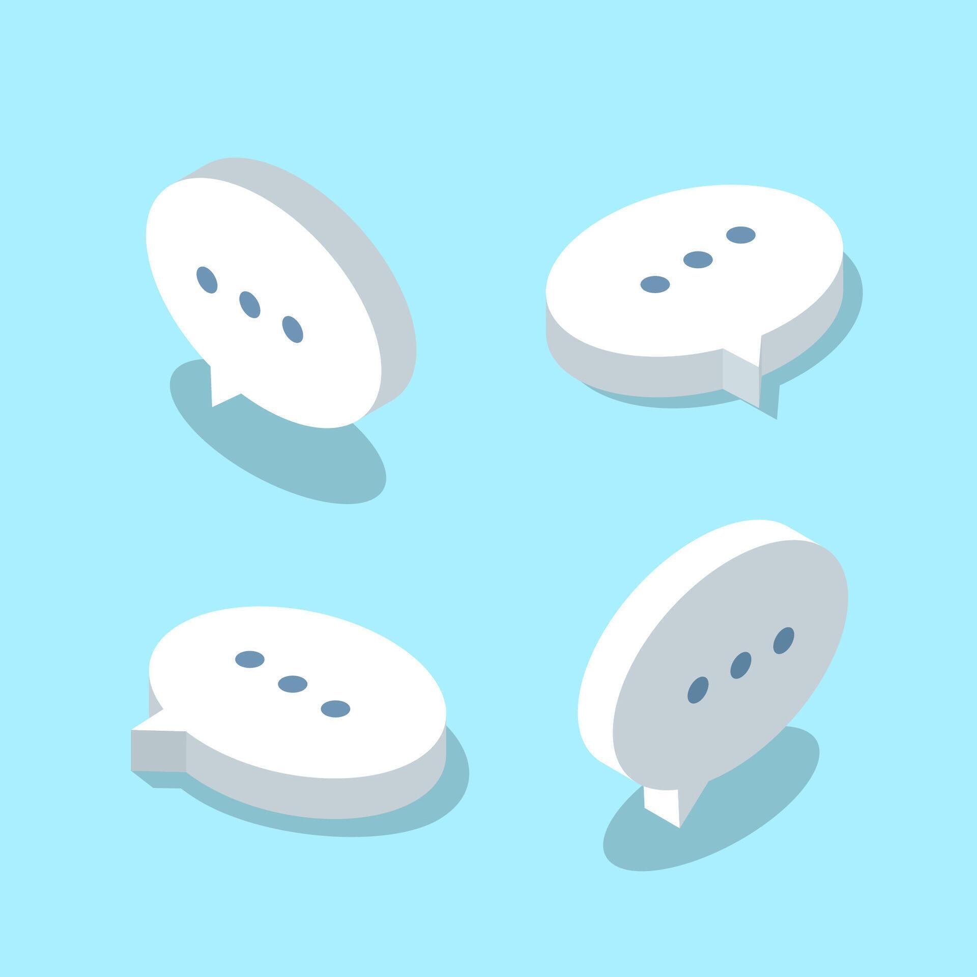 Set of isometric Speech bubble message icons 46022565 Vector Art at Vecteezy