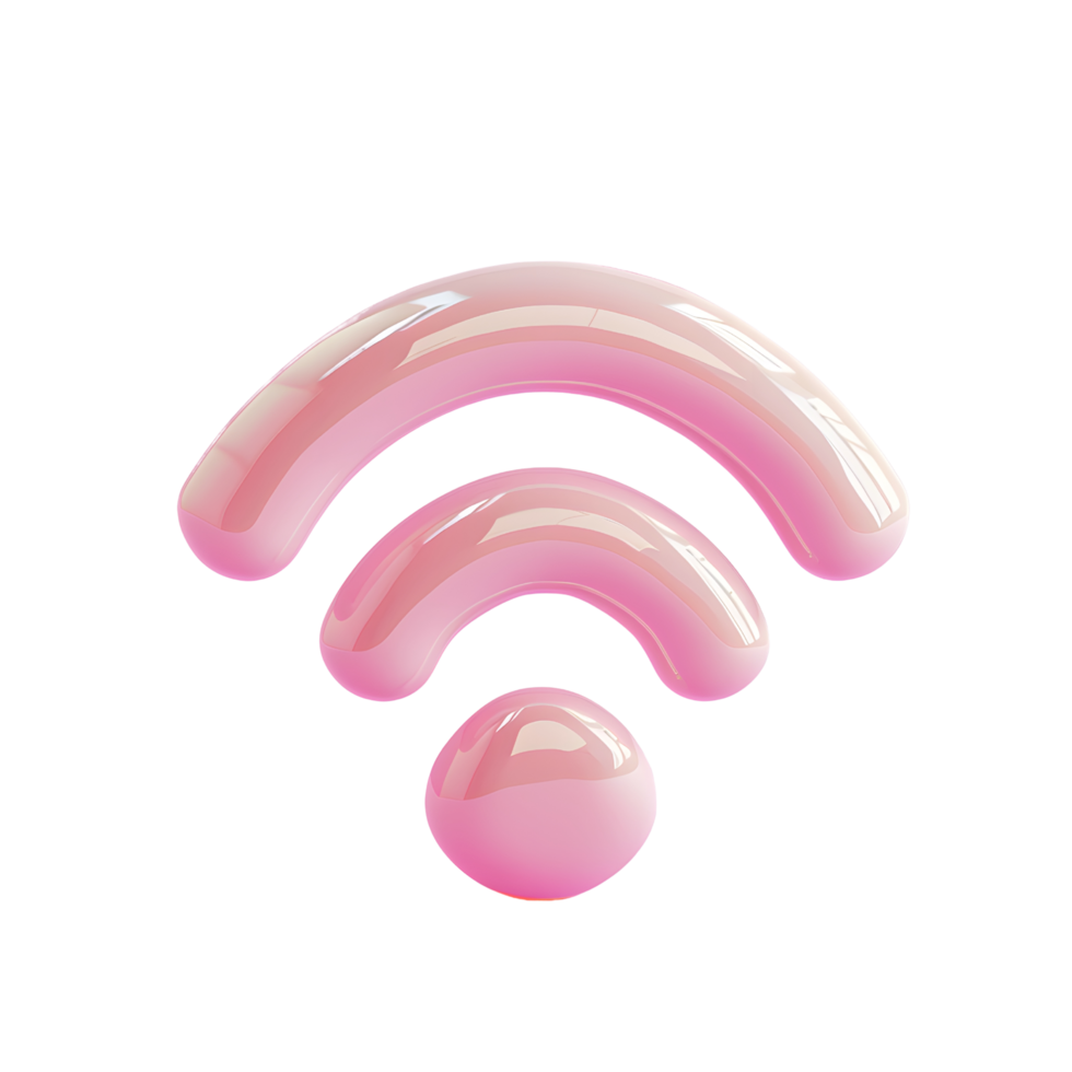 Modern Pink Wi Fi Signal Icon 3d Illustration 46026077 Png