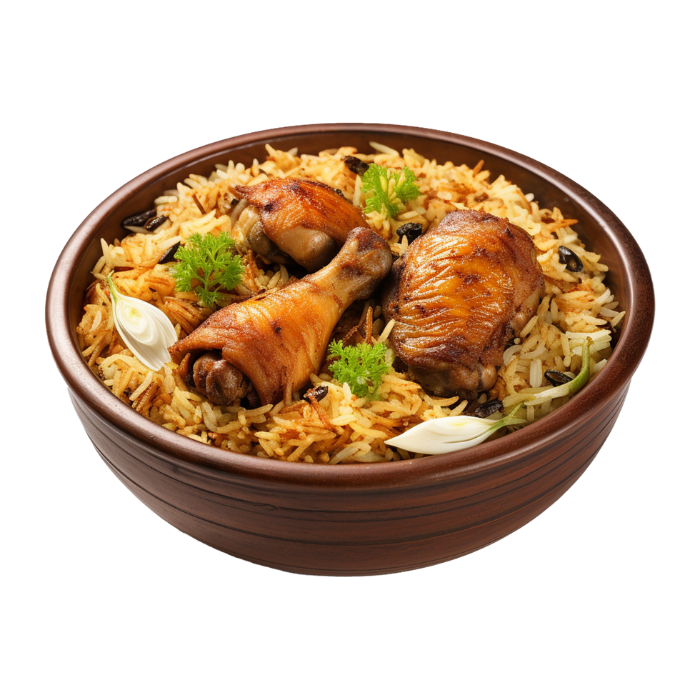 A bowl of chicken biryani isolated on transparent background 46026267 PNG