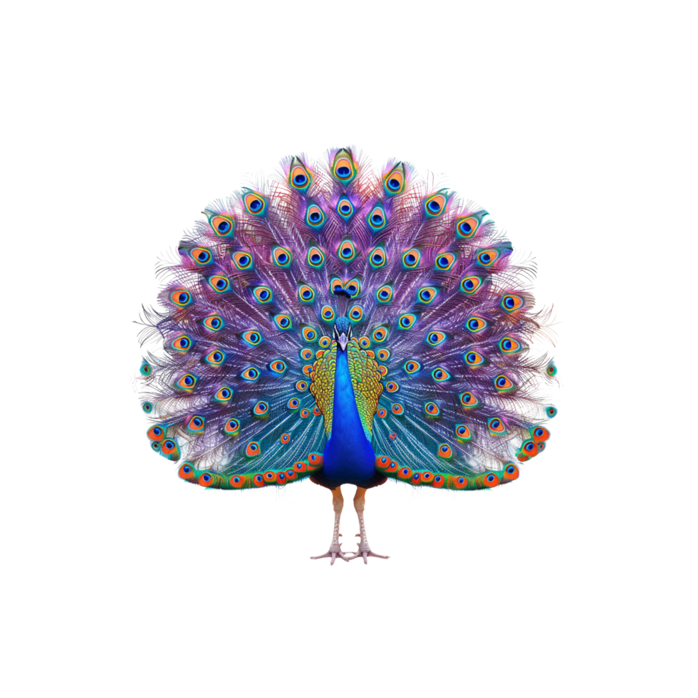 Vibrant Peacock With Fanned Feathers 46028132 Png