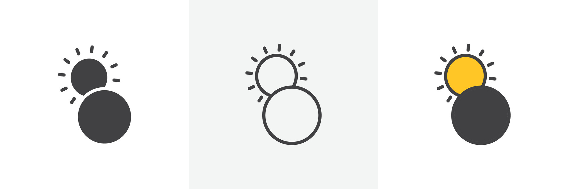 Eclipse icon set 46031151 Vector Art at Vecteezy