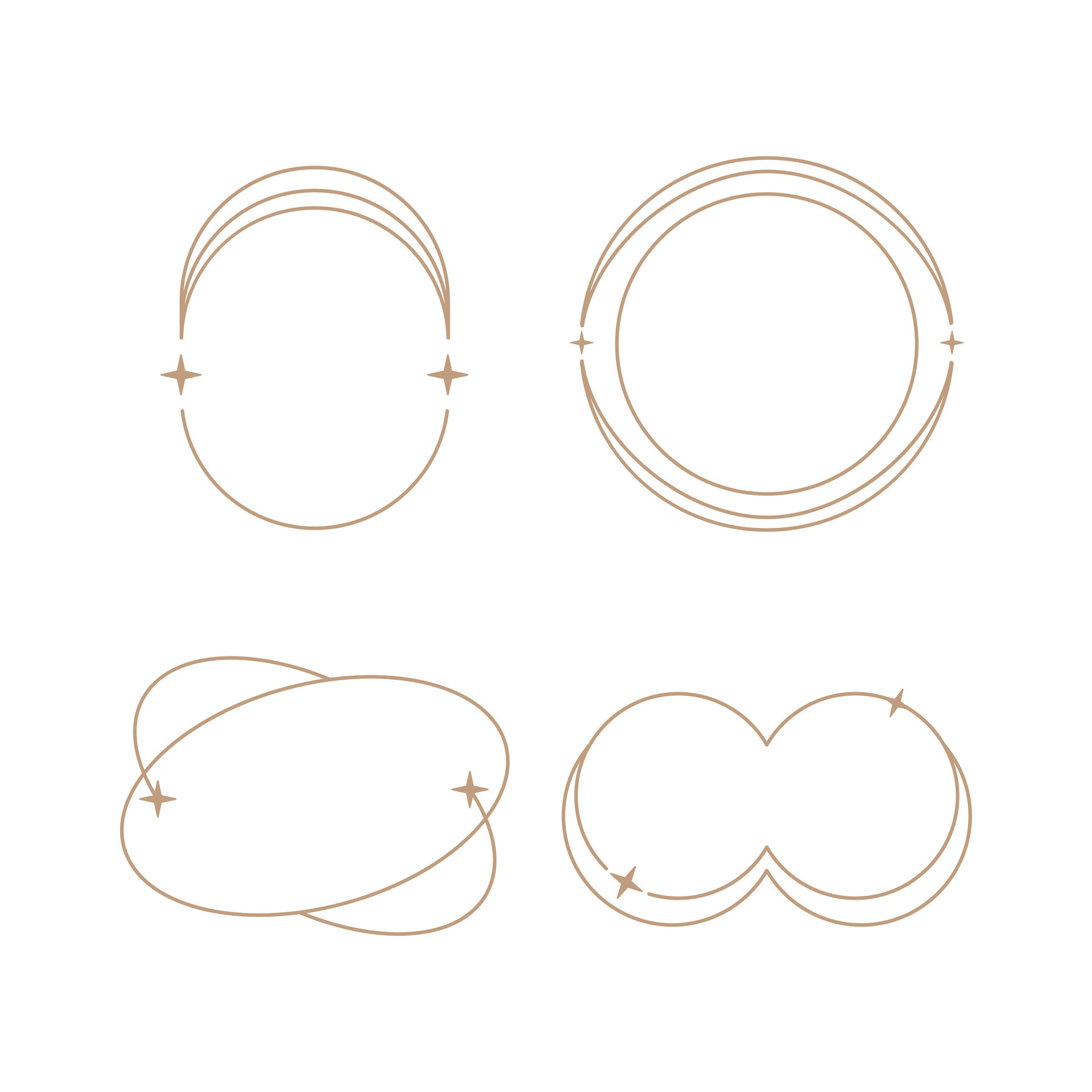 Minimalist Linear Frame Line Elements Trendy Linear Frames With Stars Arch Frames Geometric