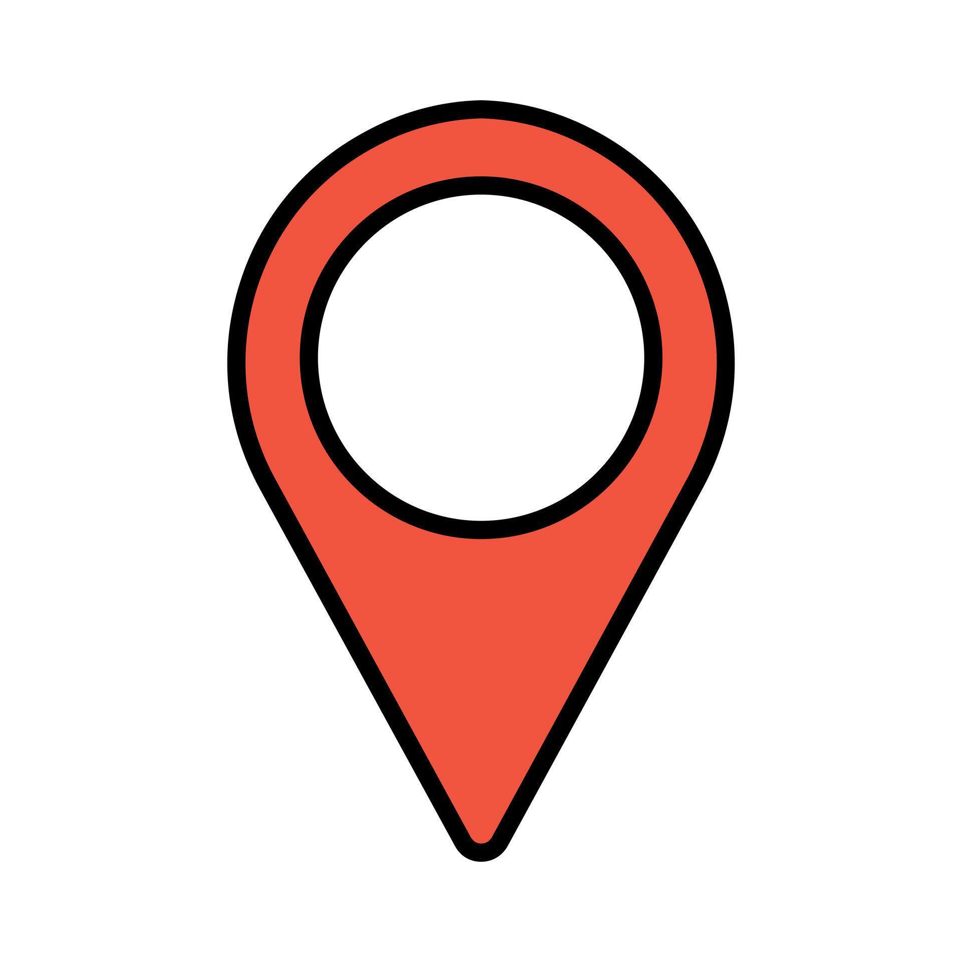 Map set icon. Yellow map, red location pin, pointer, route, location, navigation, travel ...