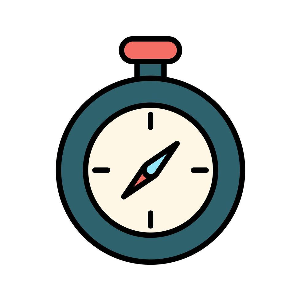 Stopwatch Set Icon Timer Clock Countdown Digital Display Blue Outline Black Hands