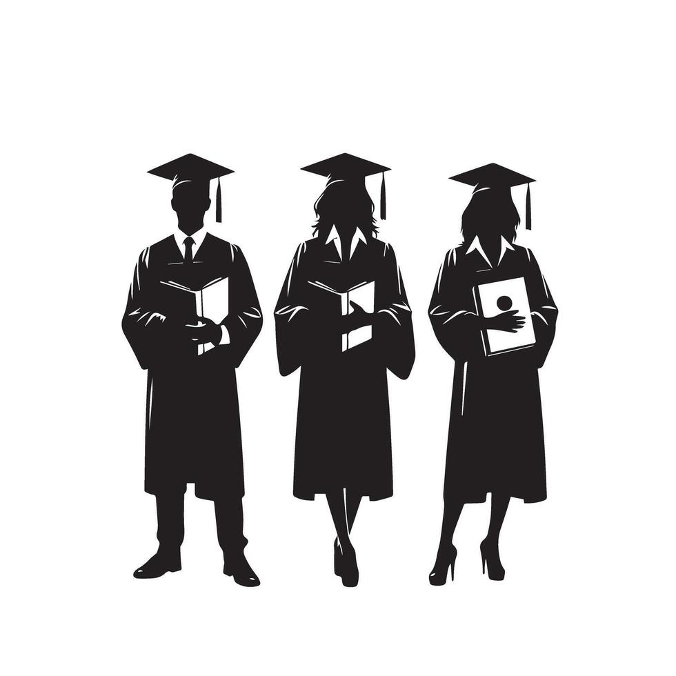 Graduate student silhouette. graduate student logo illustration ,black ... Graduate student silhouette. graduate student logo illustration ,black ...