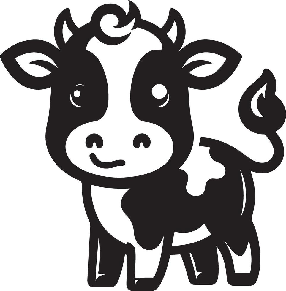 Cute Cow Art Black Color Silhouette 46036073 Vector Art At Vecteezy