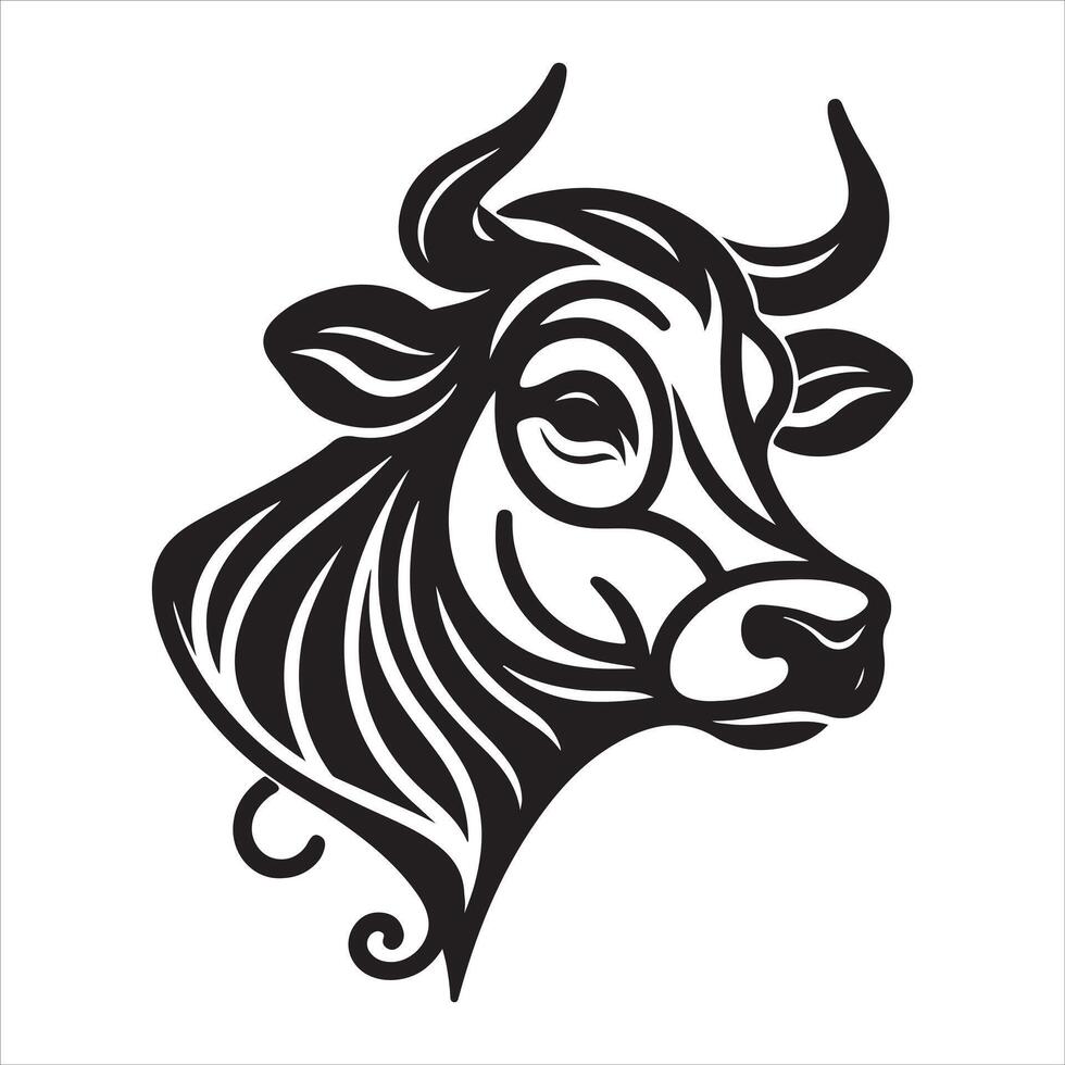 vaca cabeza silueta ilustración, negro color silueta 46036150 Vector en ... vaca cabeza silueta ilustración, negro color silueta 46036150 Vector en ...